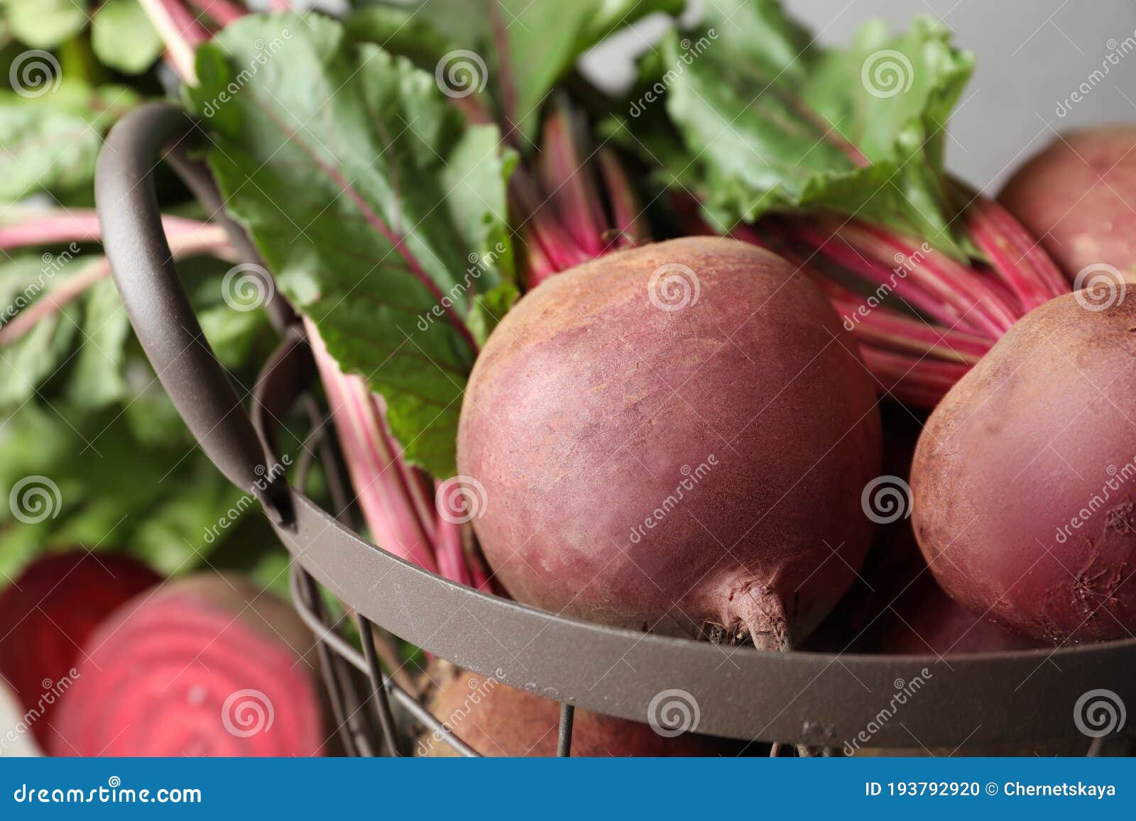 Fresh Red Beets with Leaves in Basket Stock Photo - Image of organic ...