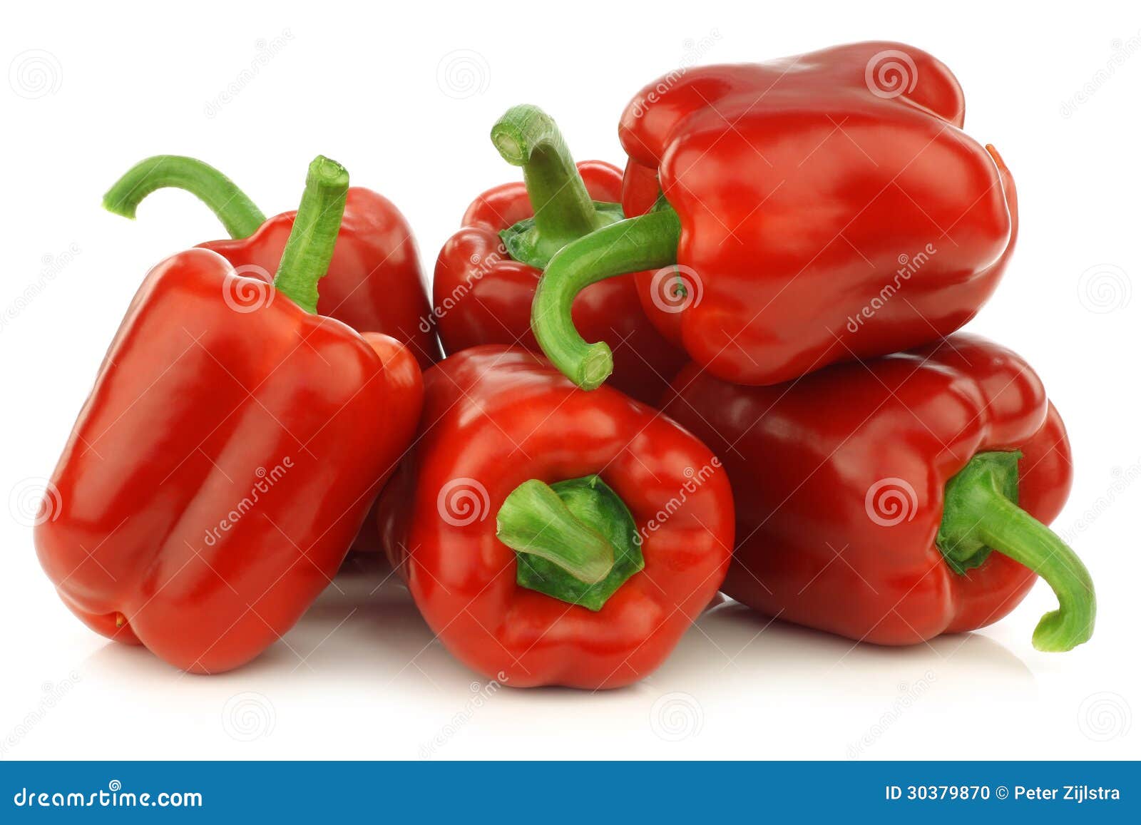 Fresh Red Bell Peppers (capsicum) Stock Photo - Image of food, green ...