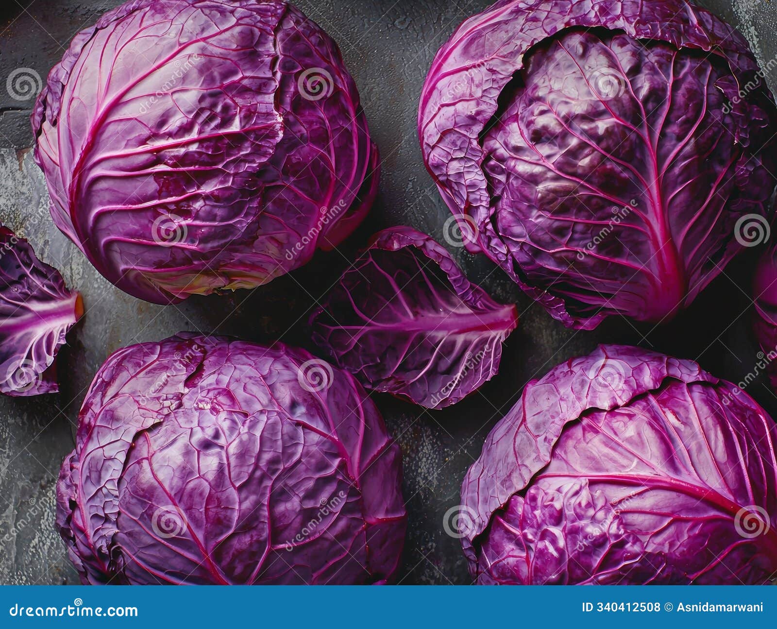 Fresh Red Cabbage Heads with Unique Texture Details - Ai. Stock ...