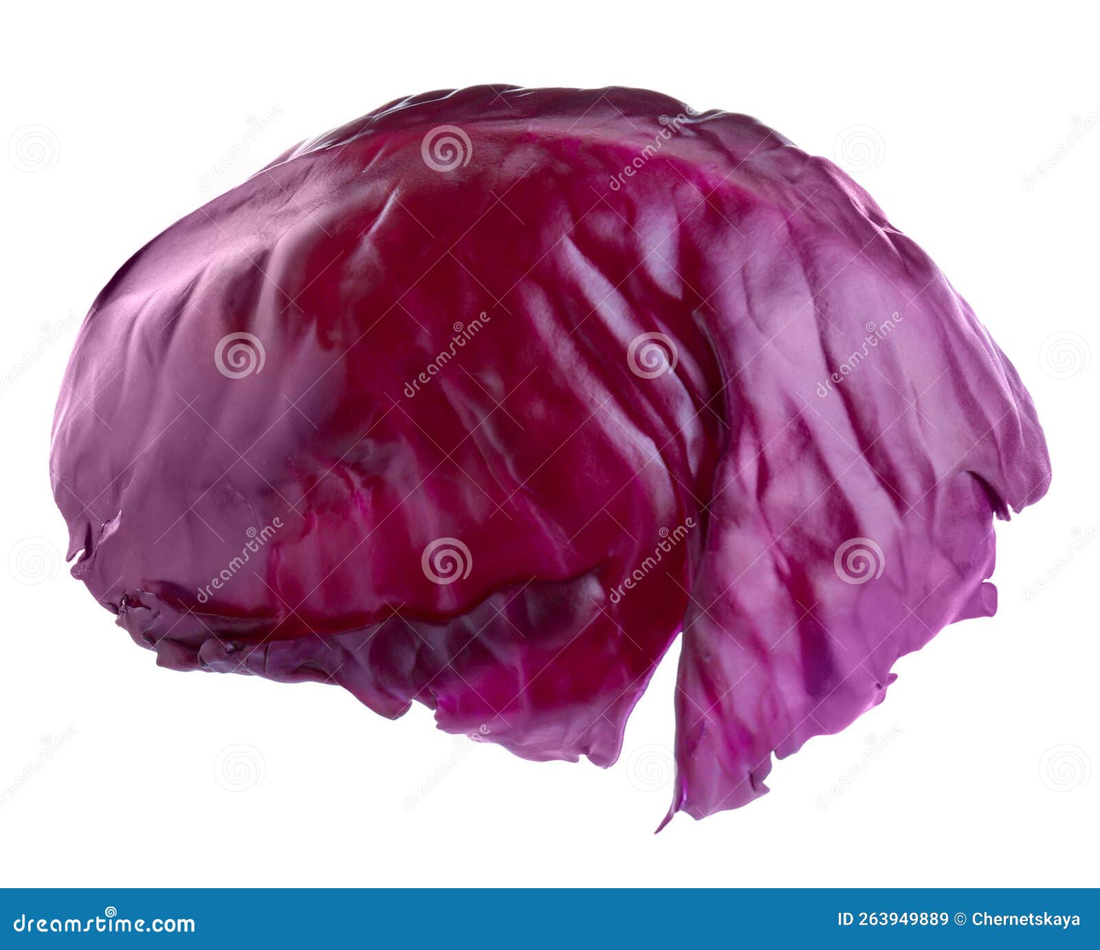 Fresh Red Cabbage Leaf Isolated on White Stock Image - Image of cook ...