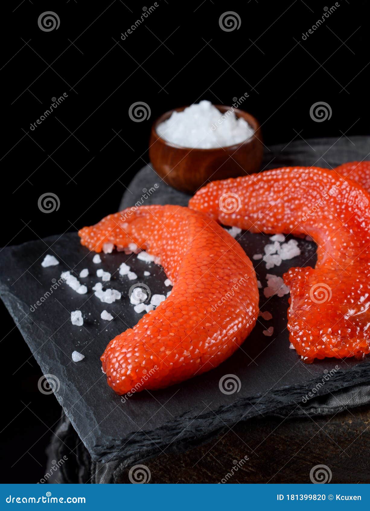 Fresh Red Caviar in the Egg Sack Stock Photo - Image of organic ...