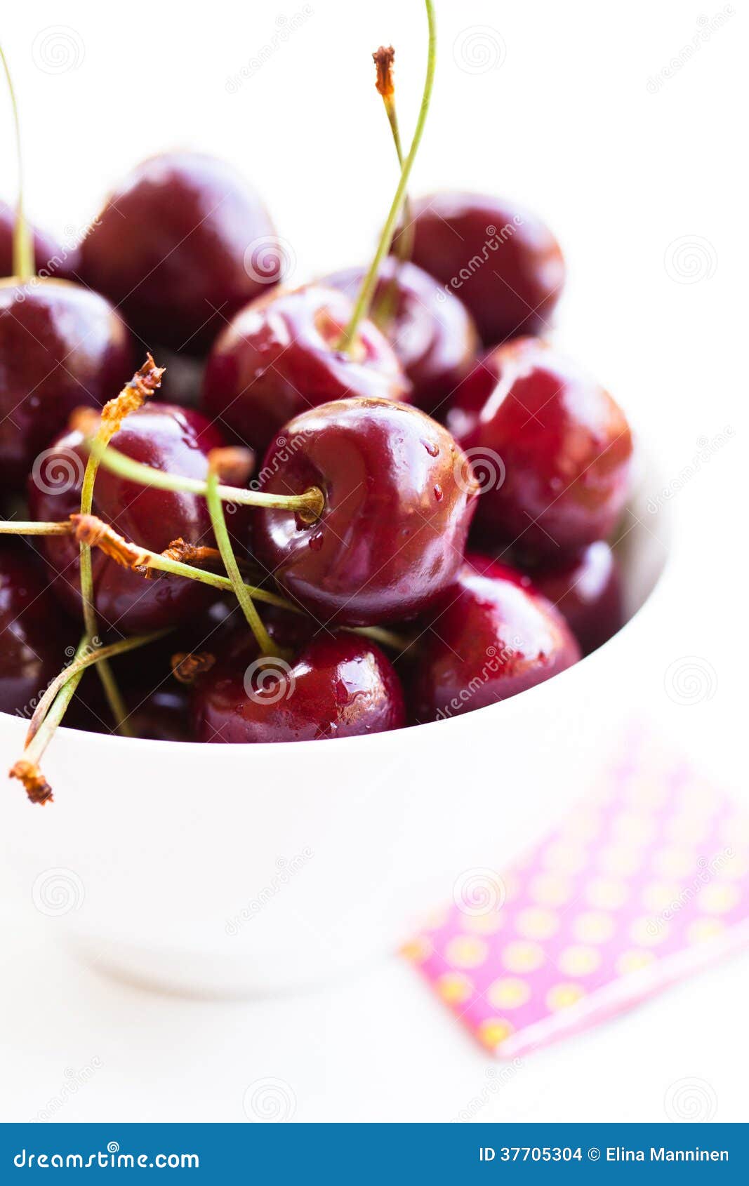 Fresh red cherries stock photo. Image of spotty, food - 37705304
