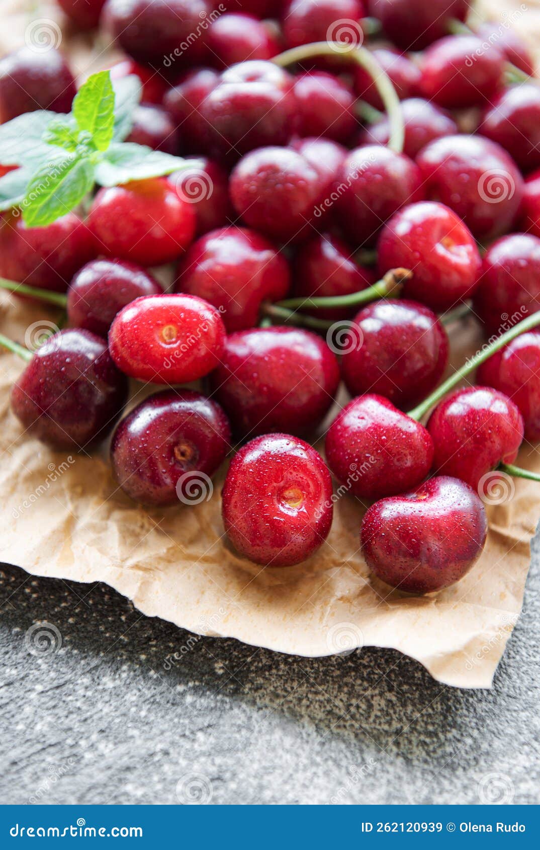 Fresh red cherries fruit stock image. Image of produce - 262120939