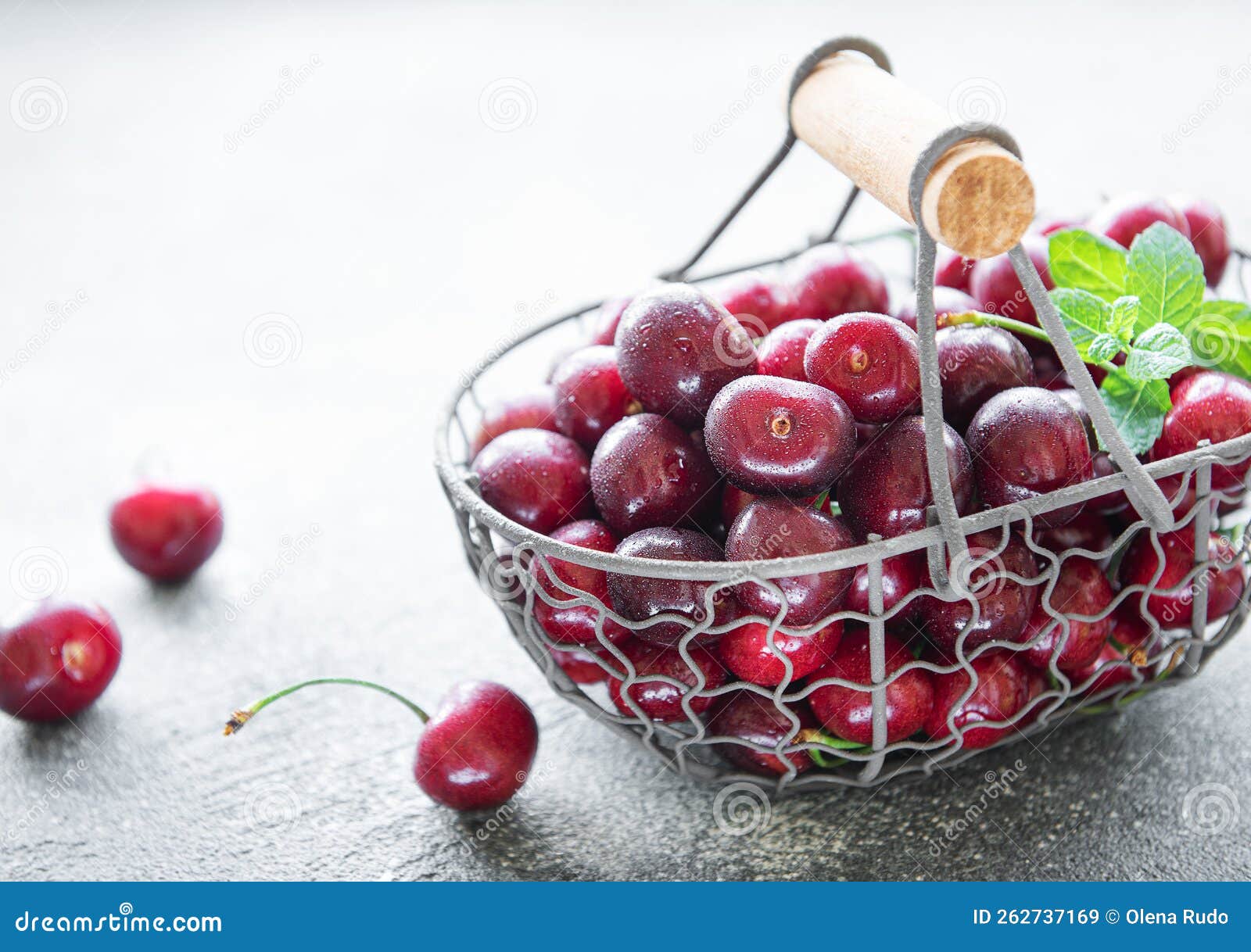 Fresh red cherries fruit stock image. Image of dessert - 262737169