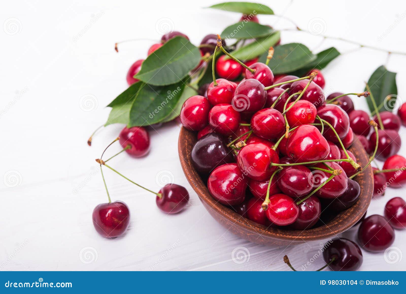 Fresh red cherry fruit stock photo. Image of juicy, bowl - 98030104