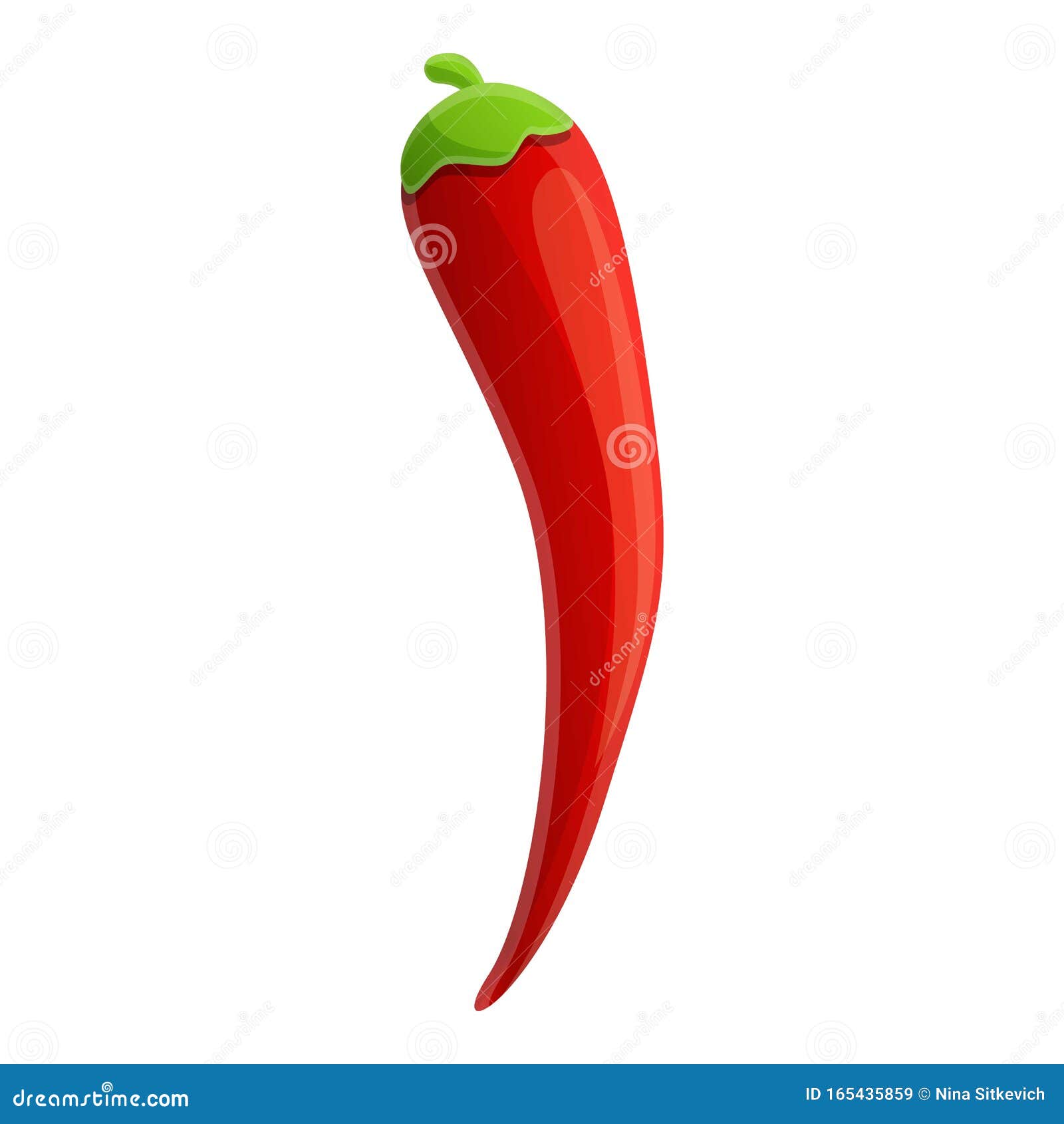 Fresh Red Chili Icon, Cartoon Style Stock Vector - Illustration of ...