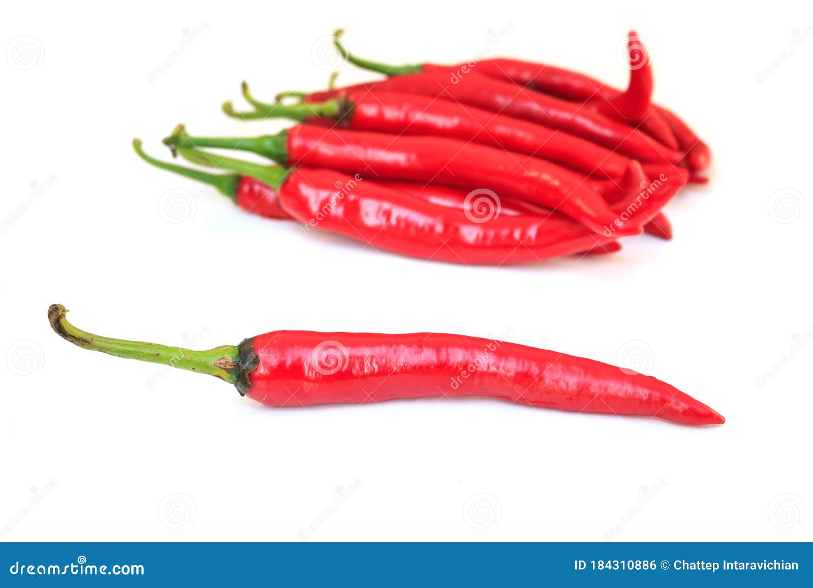 Fresh Red Chilli on a White Background. Photos with Front View Stock ...