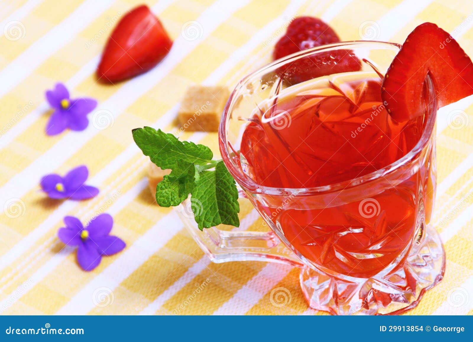 Red fruit tea with mint stock photo. Image of healthy - 29913854