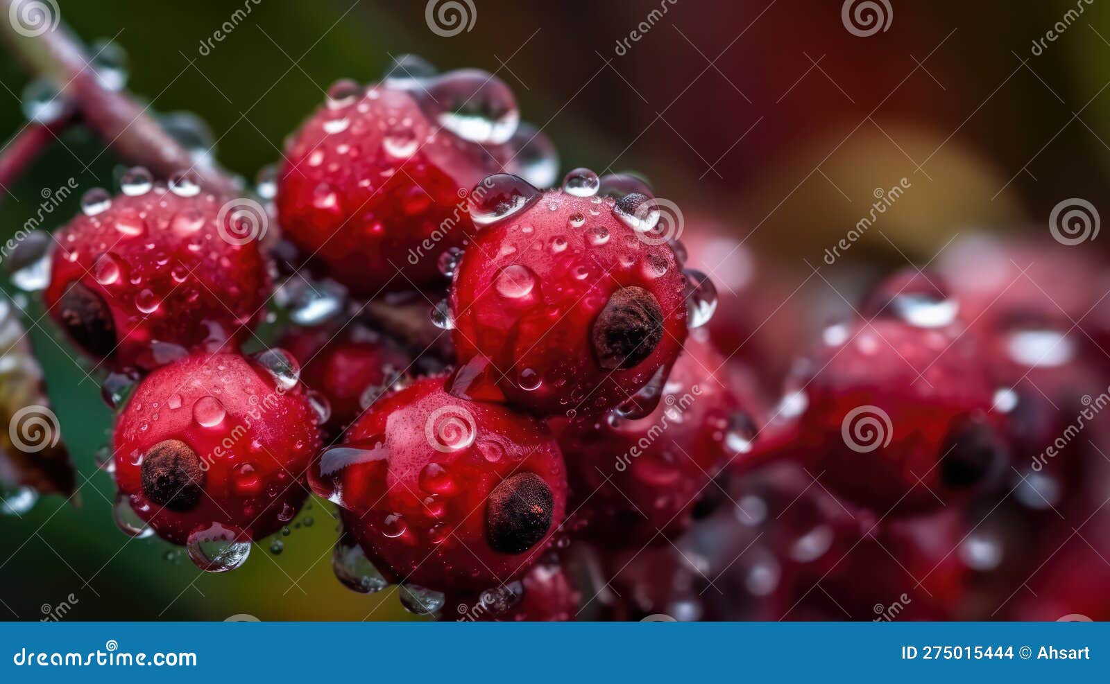 Fresh Red Fruits with Rain Dew. Fresh Fruit with Rain Spray Stock ...