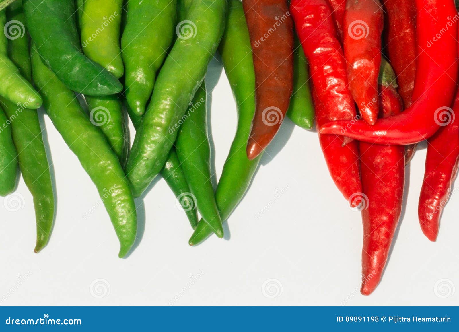 Fresh Red and Green Chilli on White Background Stock Photo - Image of ...