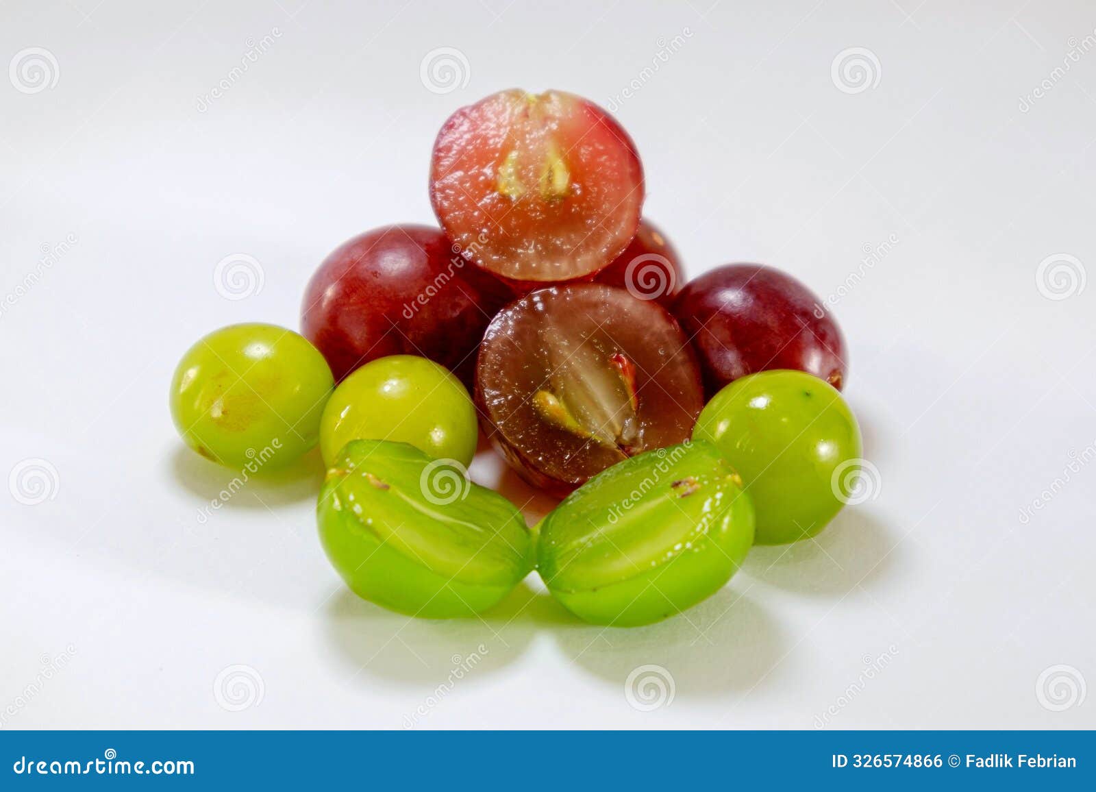 Fresh Red and Green Grapes Isolated on a White Background Stock Photo ...