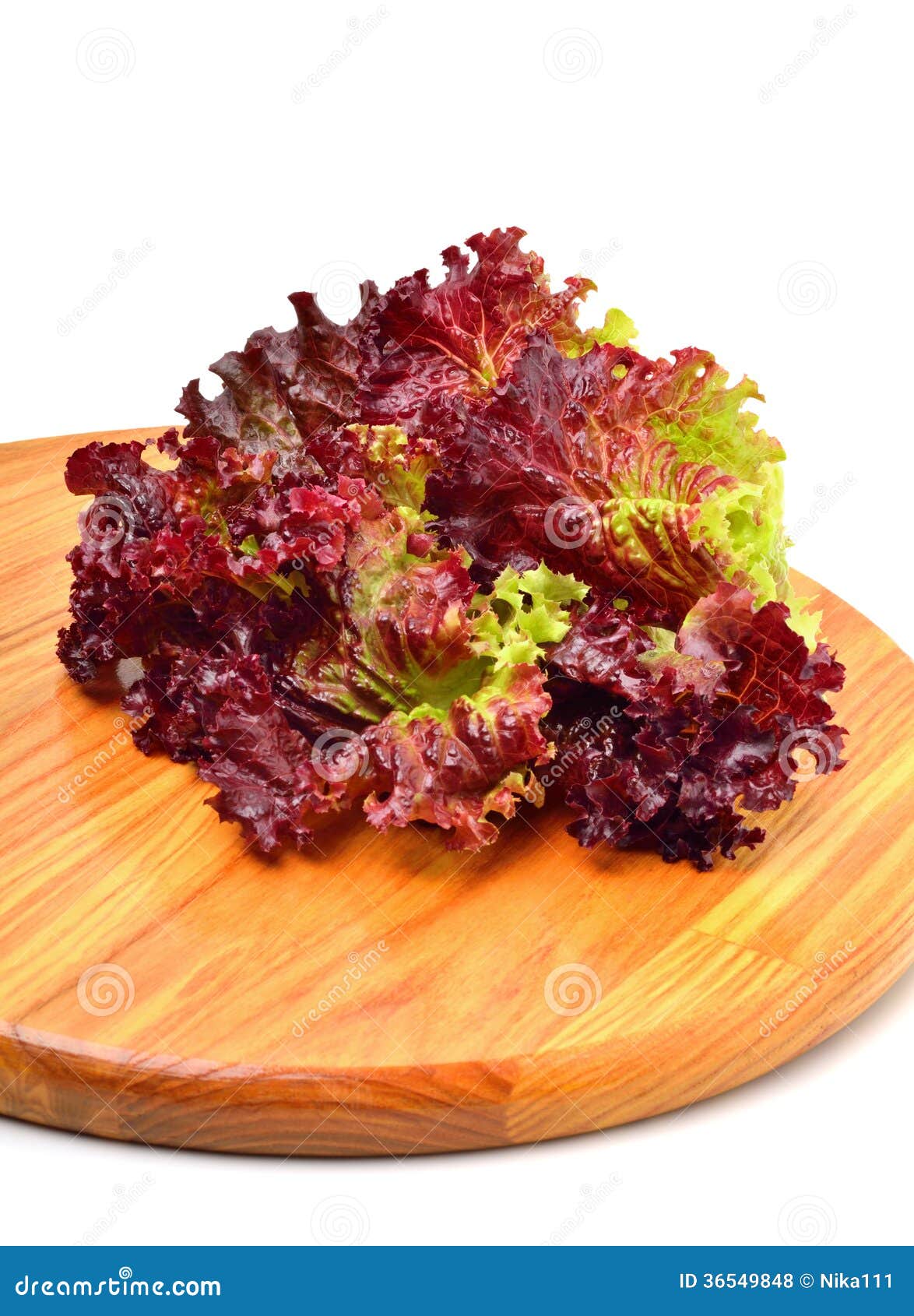 Fresh Red Lettuce on the Wooden Board Stock Photo - Image of lettuce ...