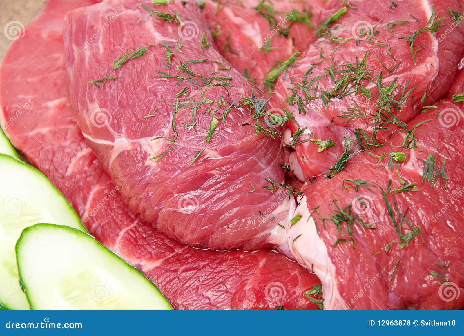 Fresh red meat stock photo. Image of steak, sirloin, cucumber - 12963878
