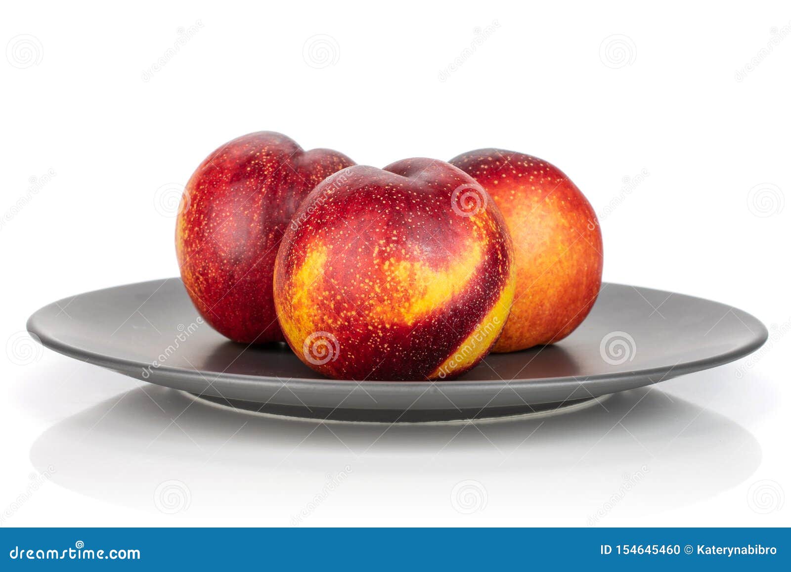 Fresh Red Nectarine Isolated on White Stock Photo - Image of excellent ...