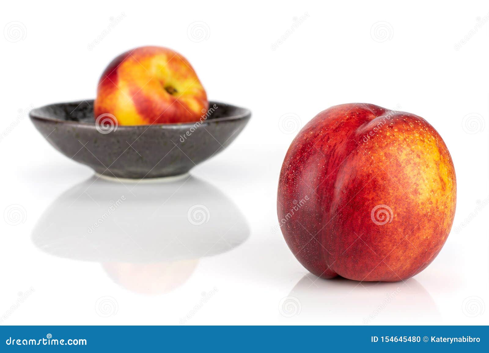 Fresh Red Nectarine Isolated on White Stock Photo - Image of excellent ...