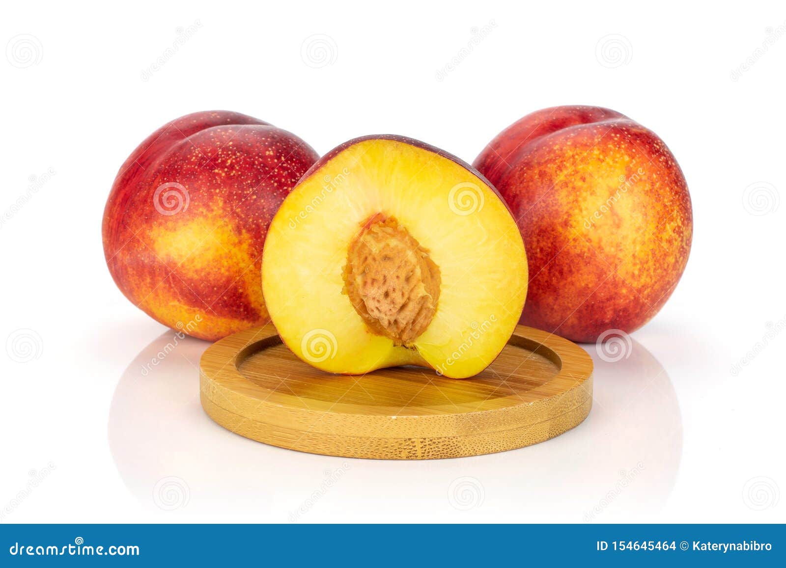Fresh Red Nectarine Isolated on White Stock Photo - Image of delicious ...