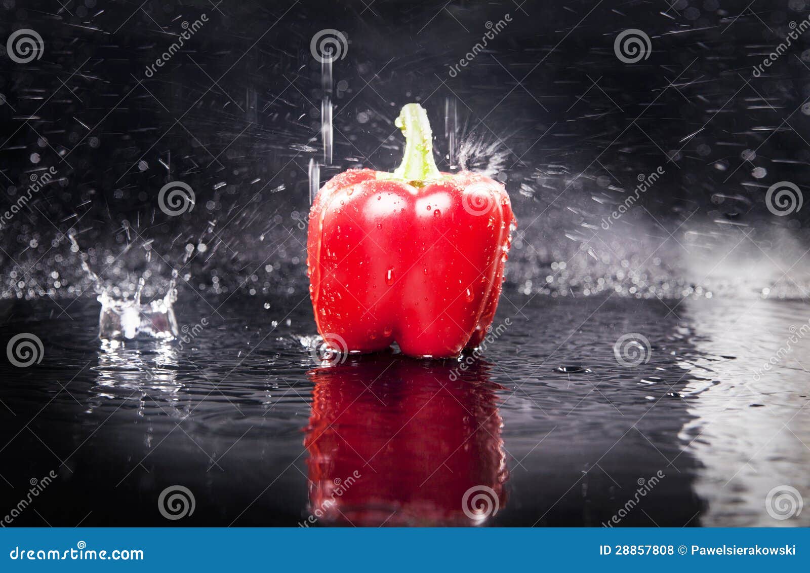 Fresh Red Paprika Over the Water Stock Photo - Image of fresh ...