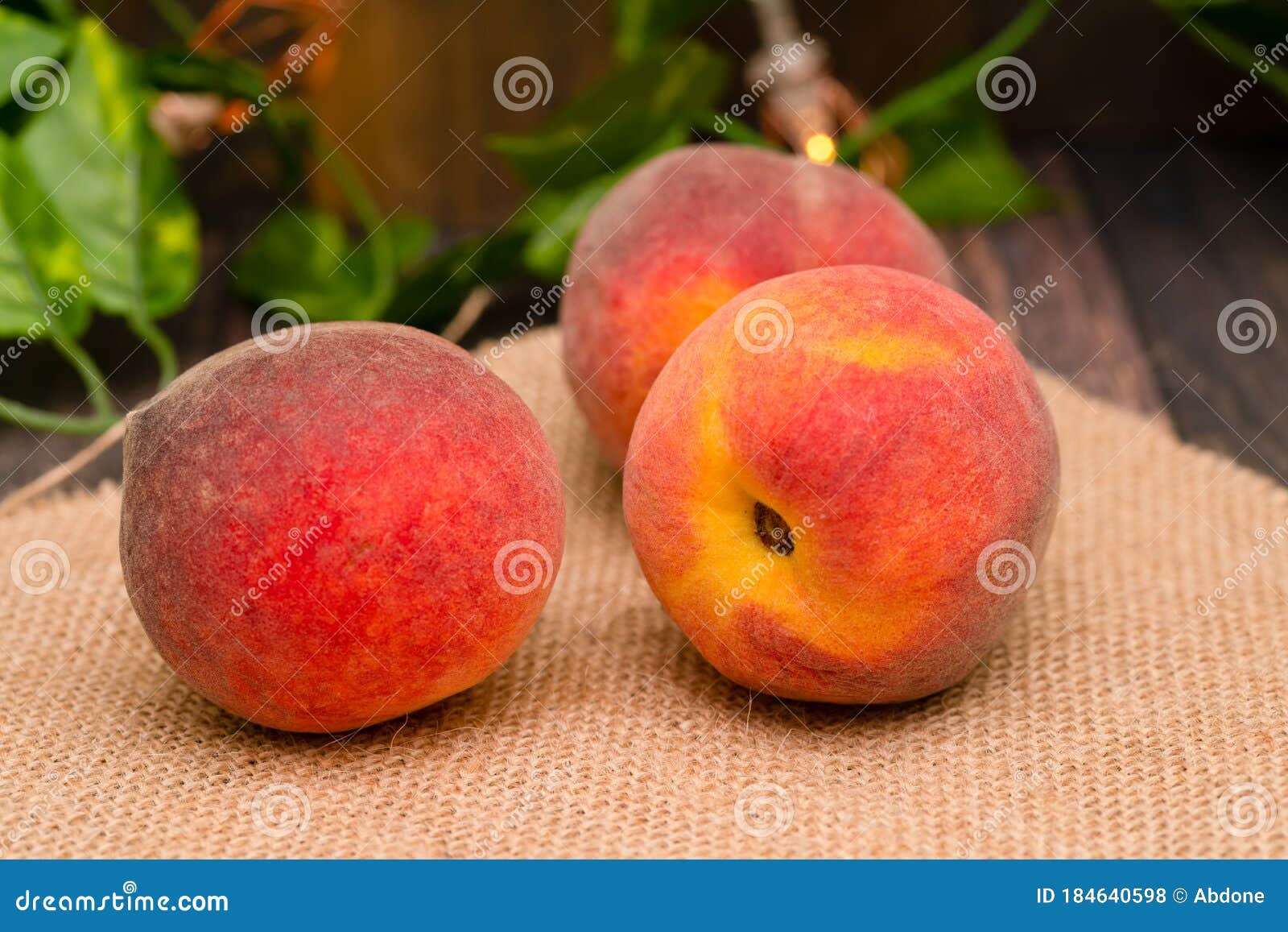 Fresh Red Peaches on a Garden Table Stock Photo - Image of fruit, tasty ...