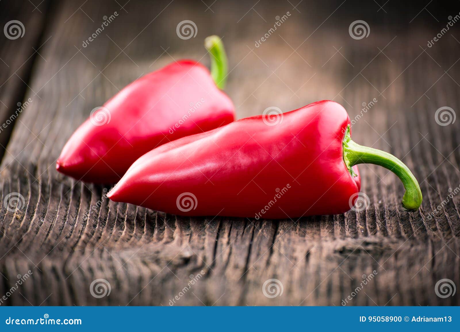Fresh Red Pepper on a Wooden Table Stock Photo - Image of organic ...