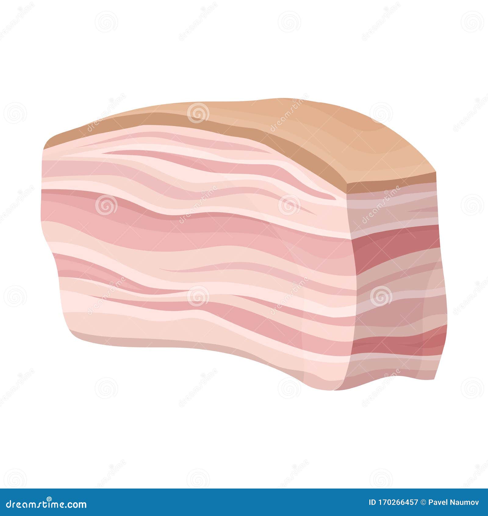 Fresh Red Raw Meat and Bacon Vector Composition Stock Vector ...