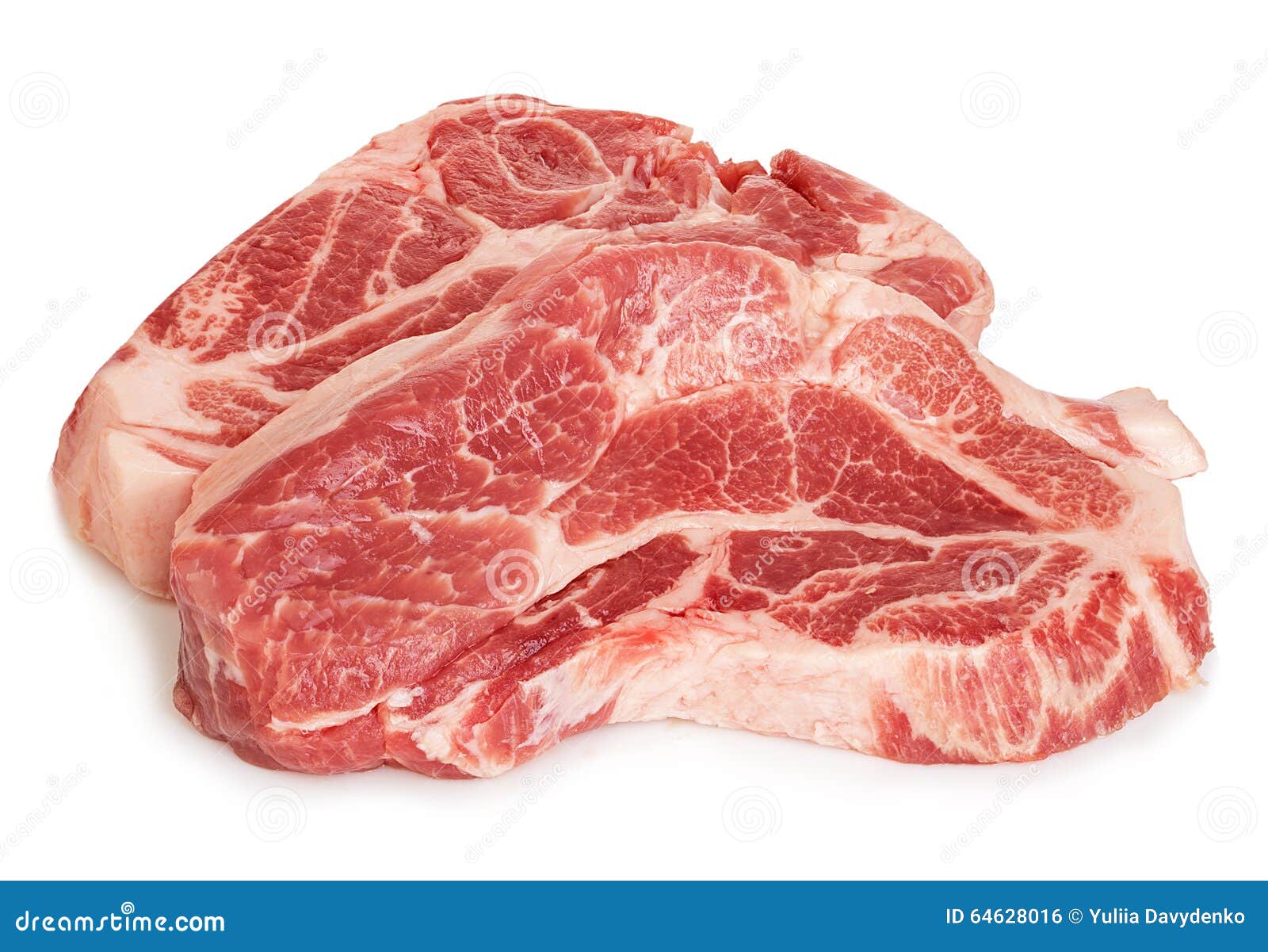 Fresh Red Raw Meat Close-up Isolated on a White Background. Stock Photo ...