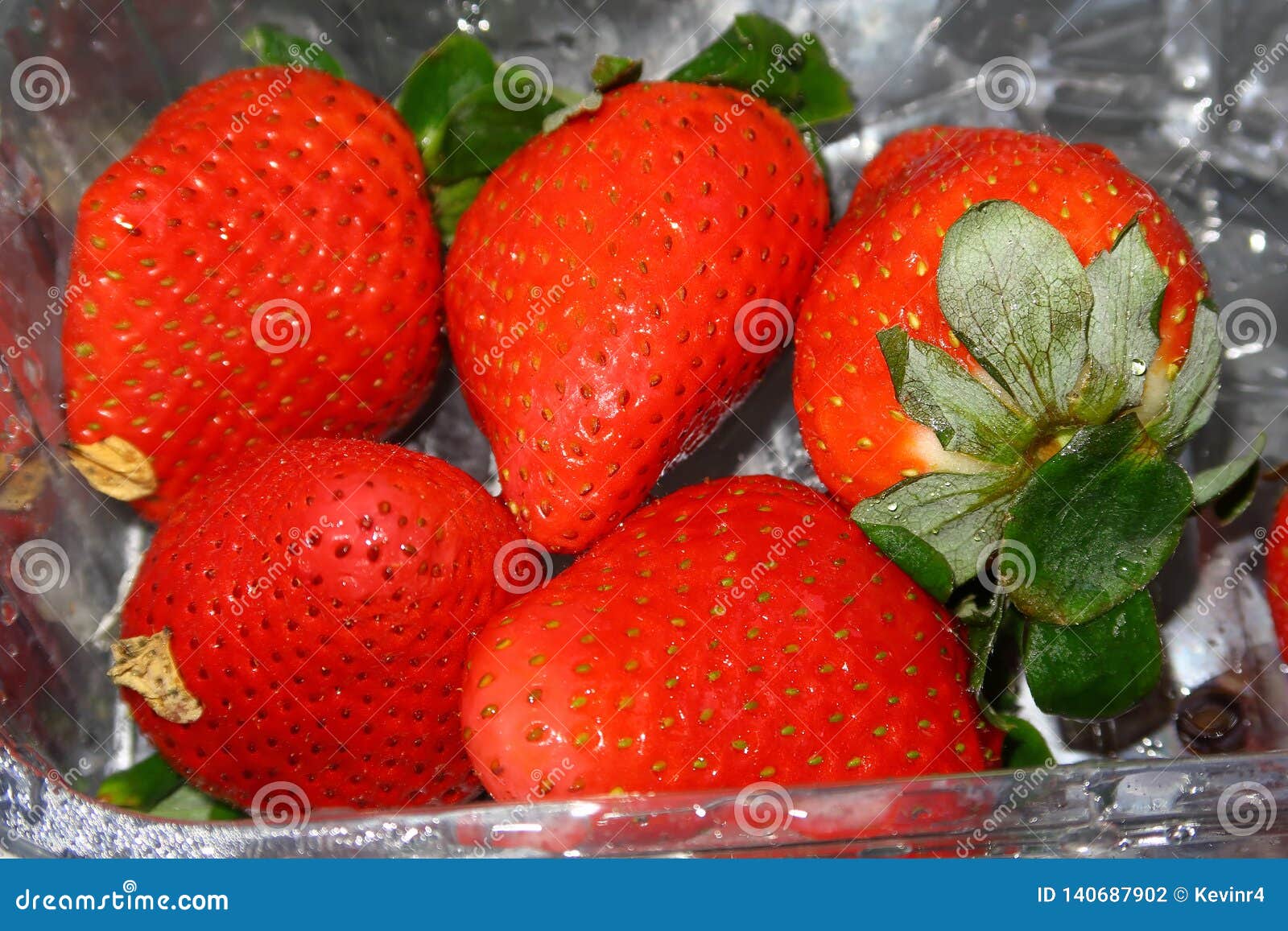 Fresh Red Strawberries in a Plastic Tray Stock Photo - Image of plastic ...