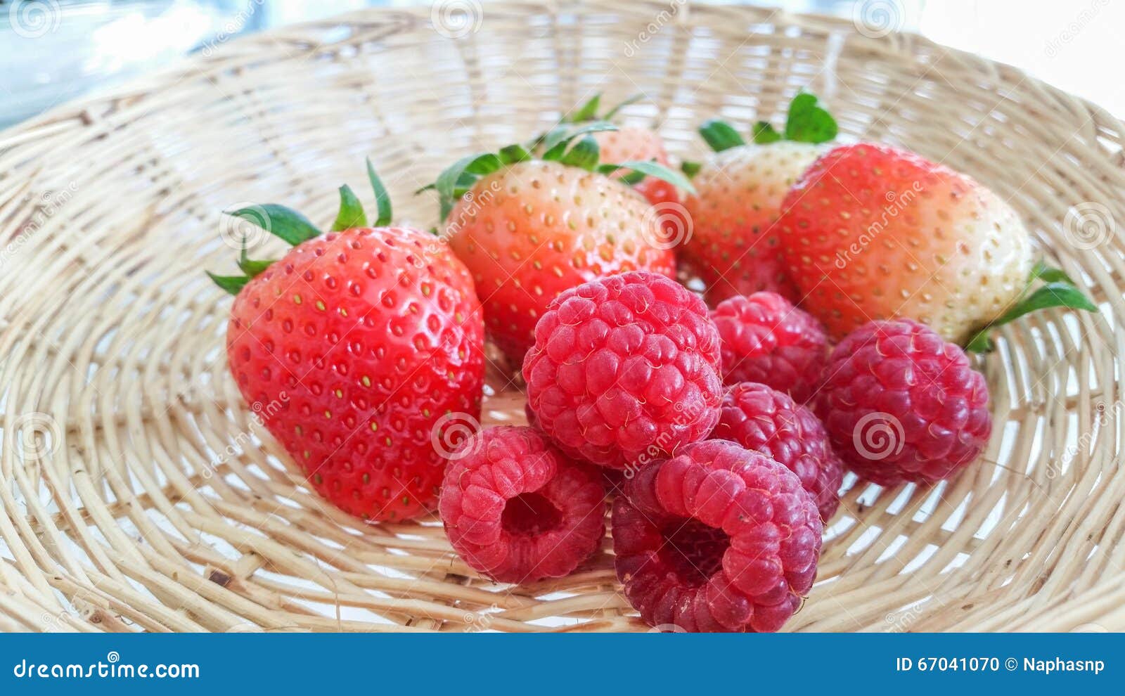 Fresh Red Strawberries and Raspberries Stock Photo - Image of meal ...