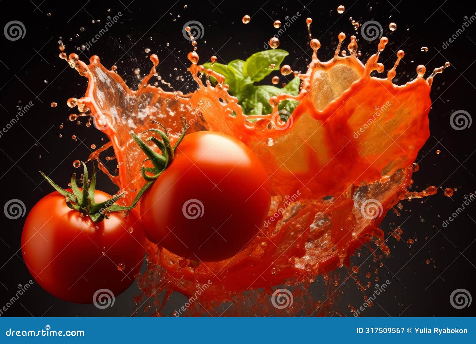 Exploding Tomato Splash on Black Background Stock Image - Image of ...