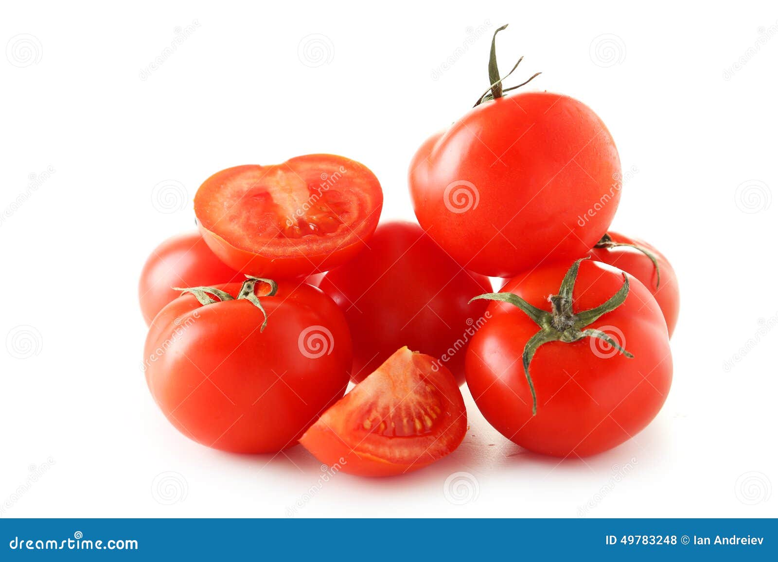 Fresh Red Tomatoes Isolated on a White Stock Photo - Image of natural ...