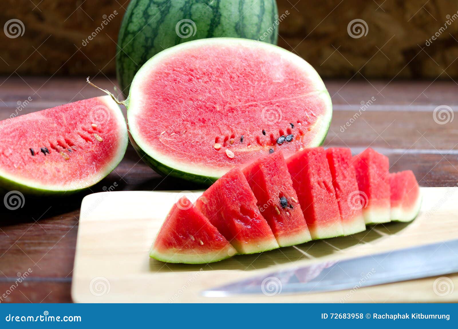 Fresh Red Watermelon Ready To Eat Stock Photo - Image of freshness ...