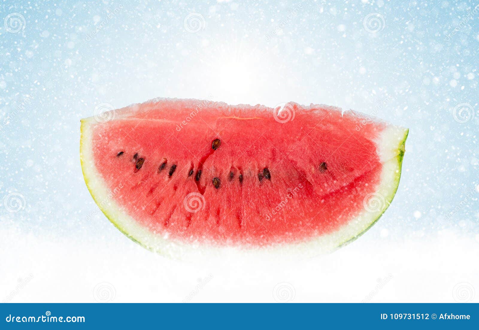 Fresh Red Watermelon Slice with Show Stock Photo - Image of portion ...