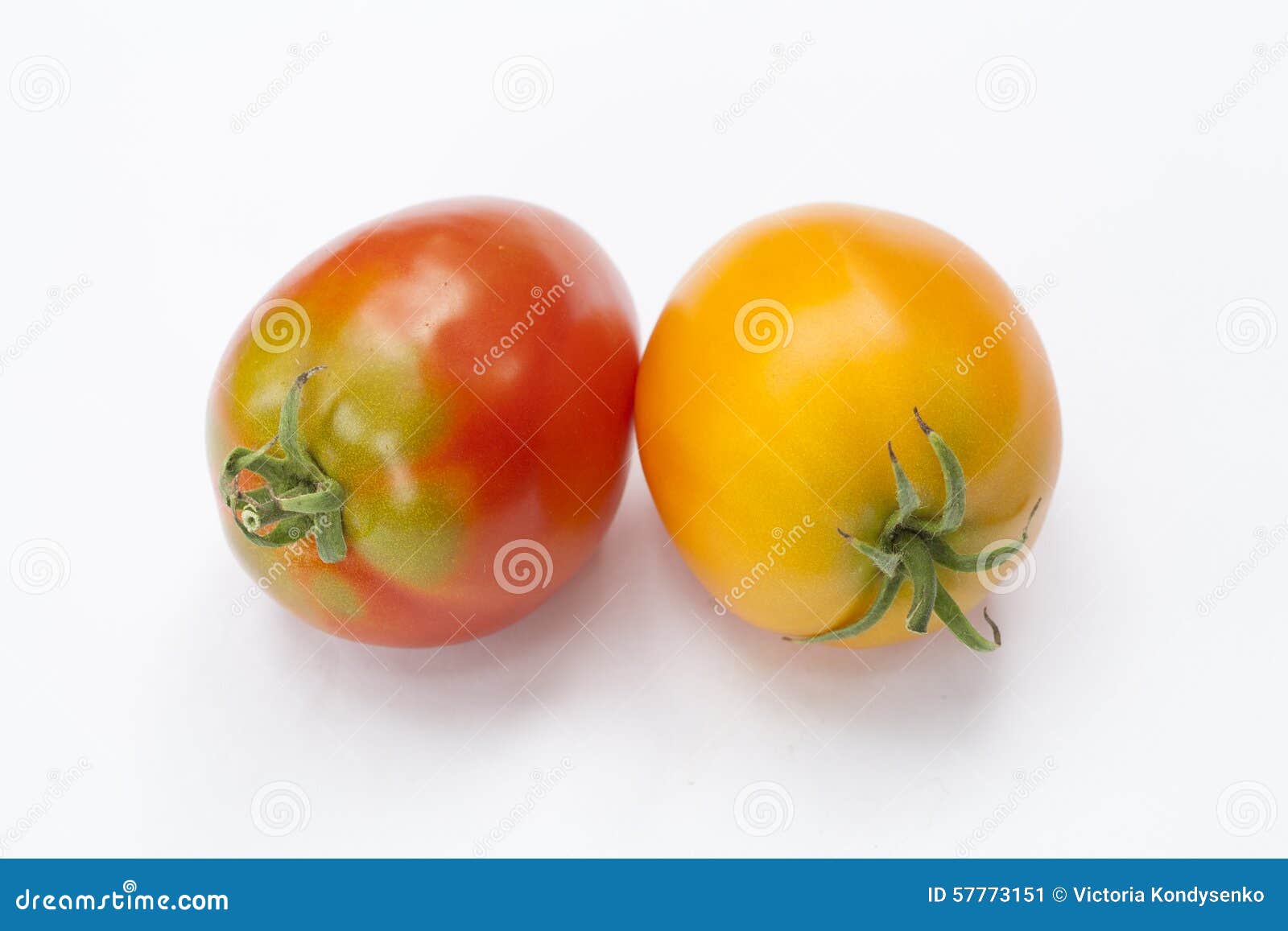 Fresh Red and Yellow Tomatoes Vegetables with Isolated on White Stock ...
