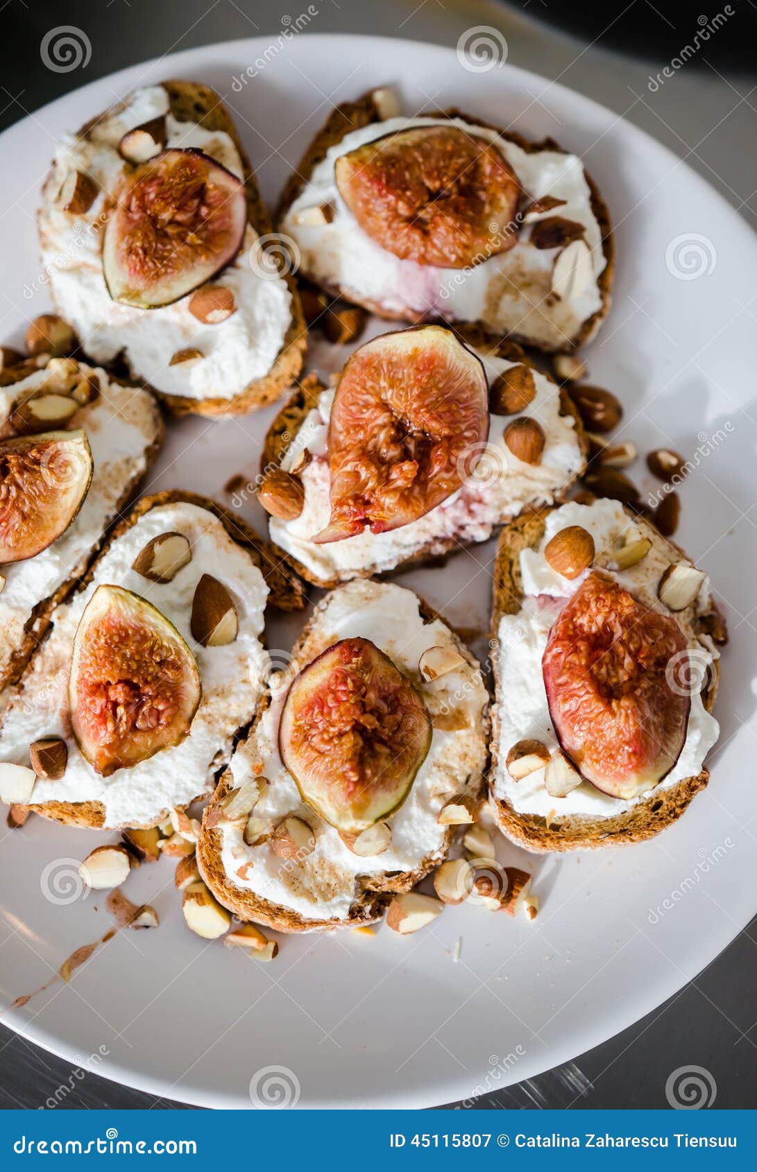 Fresh Ricotta Ans Baked Figs Sandwich Stock Image - Image of ricotta ...