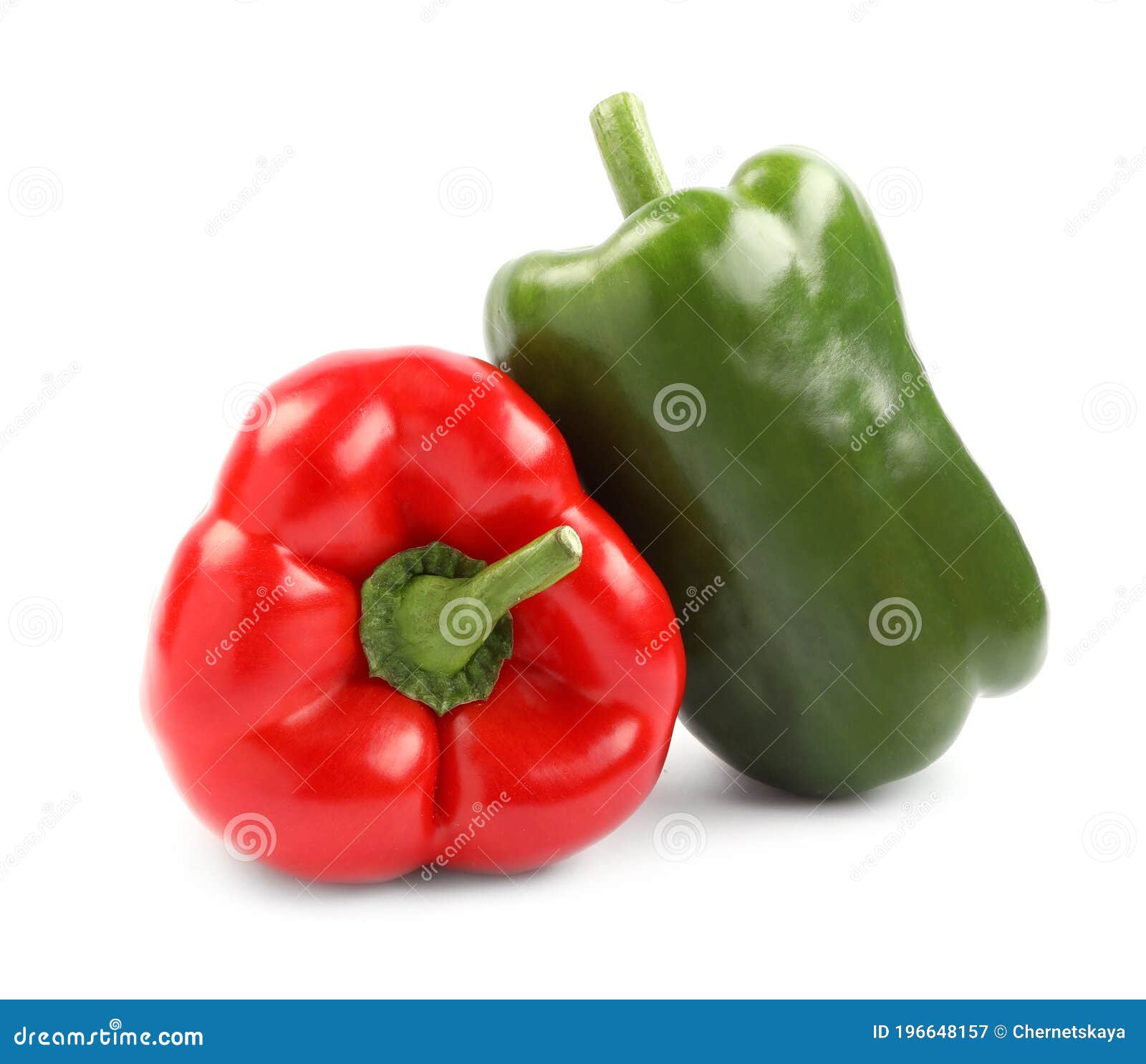 Fresh Ripe Bell Peppers on White Background Stock Image - Image of ...