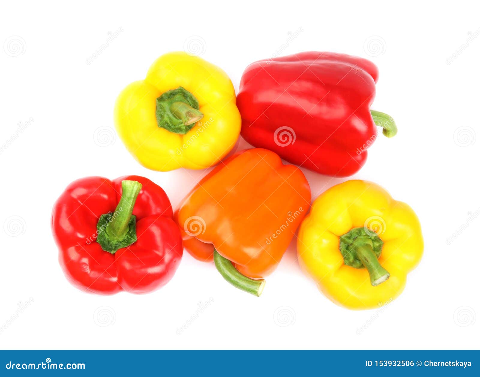 Fresh Ripe Bell Peppers on White Background Stock Photo - Image of ...