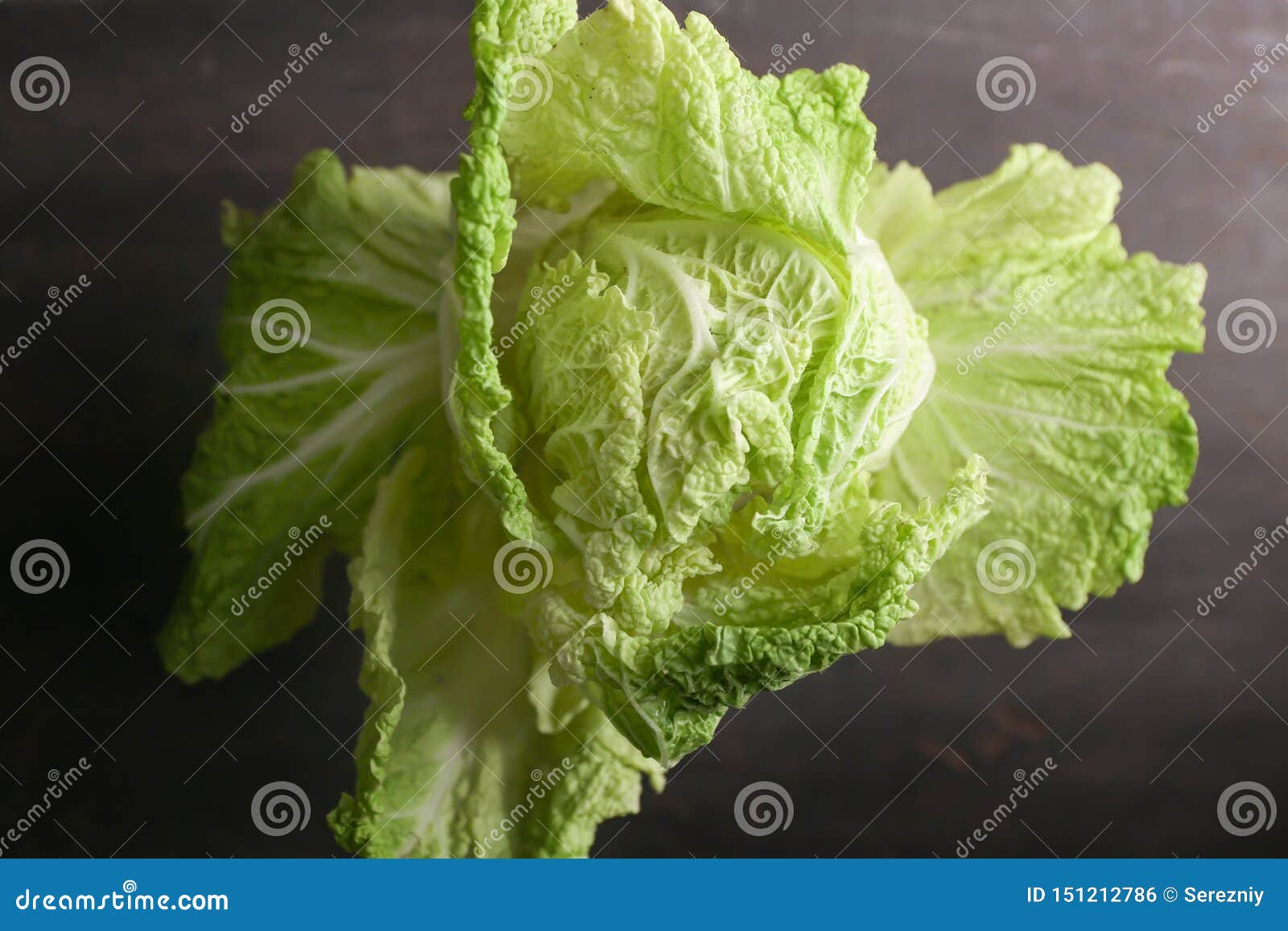 Fresh Ripe Cabbage on Dark Grey Table Stock Photo - Image of organic ...