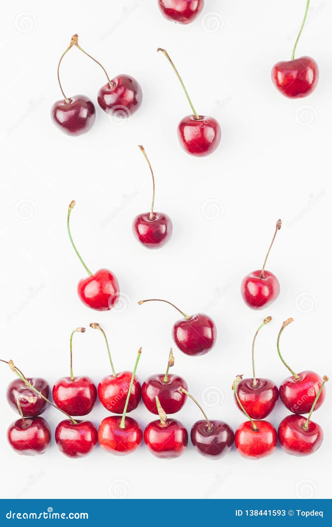 Fresh Ripe Cherry Pattern Isolated Stock Image - Image of healthy ...