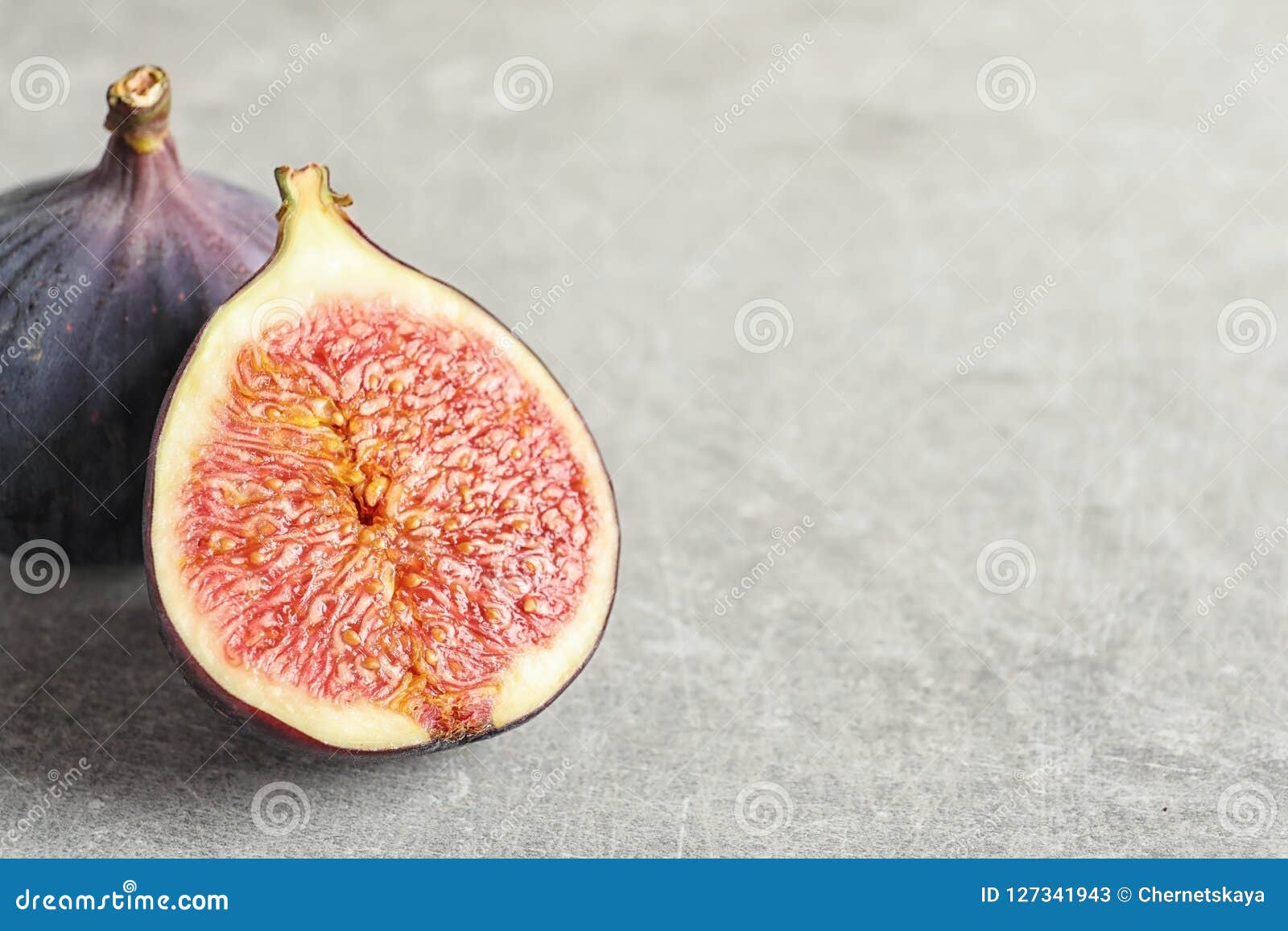Fresh Ripe Figs and Space for Text Stock Image - Image of purple, slice ...