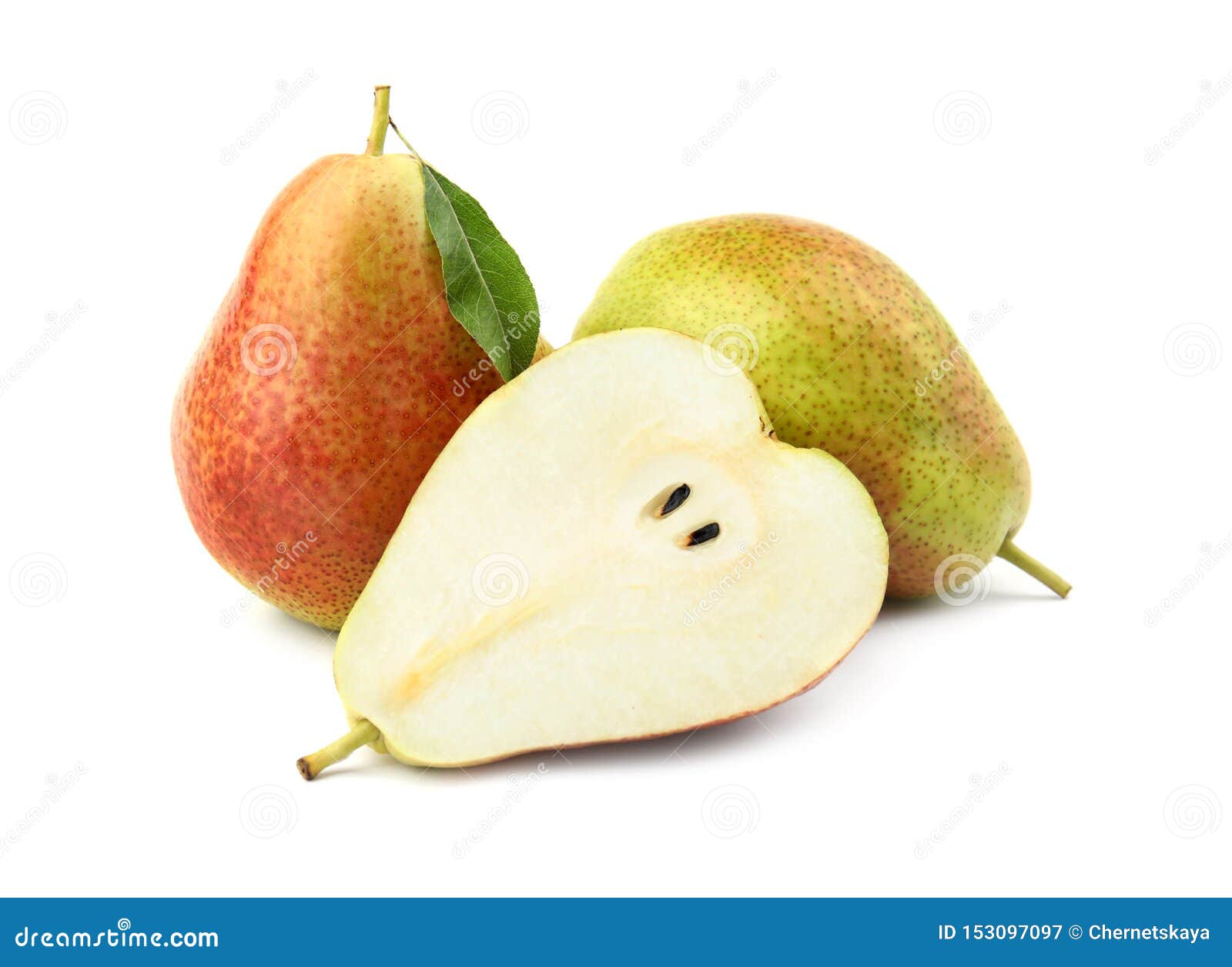 Fresh Ripe Juicy Pears on White Stock Image - Image of isolated ...