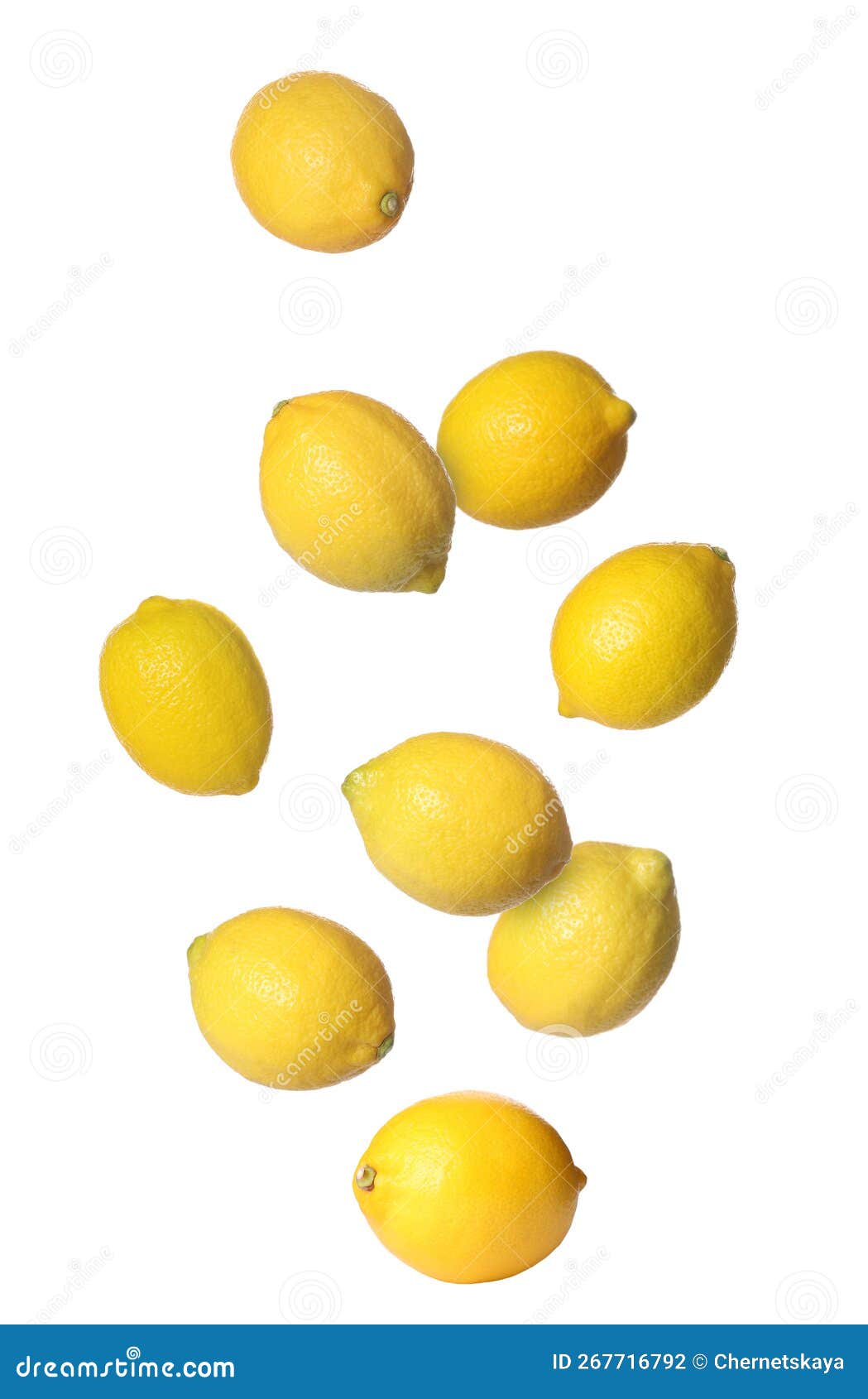 Fresh Ripe Lemons Falling on White Background Stock Photo - Image of ...
