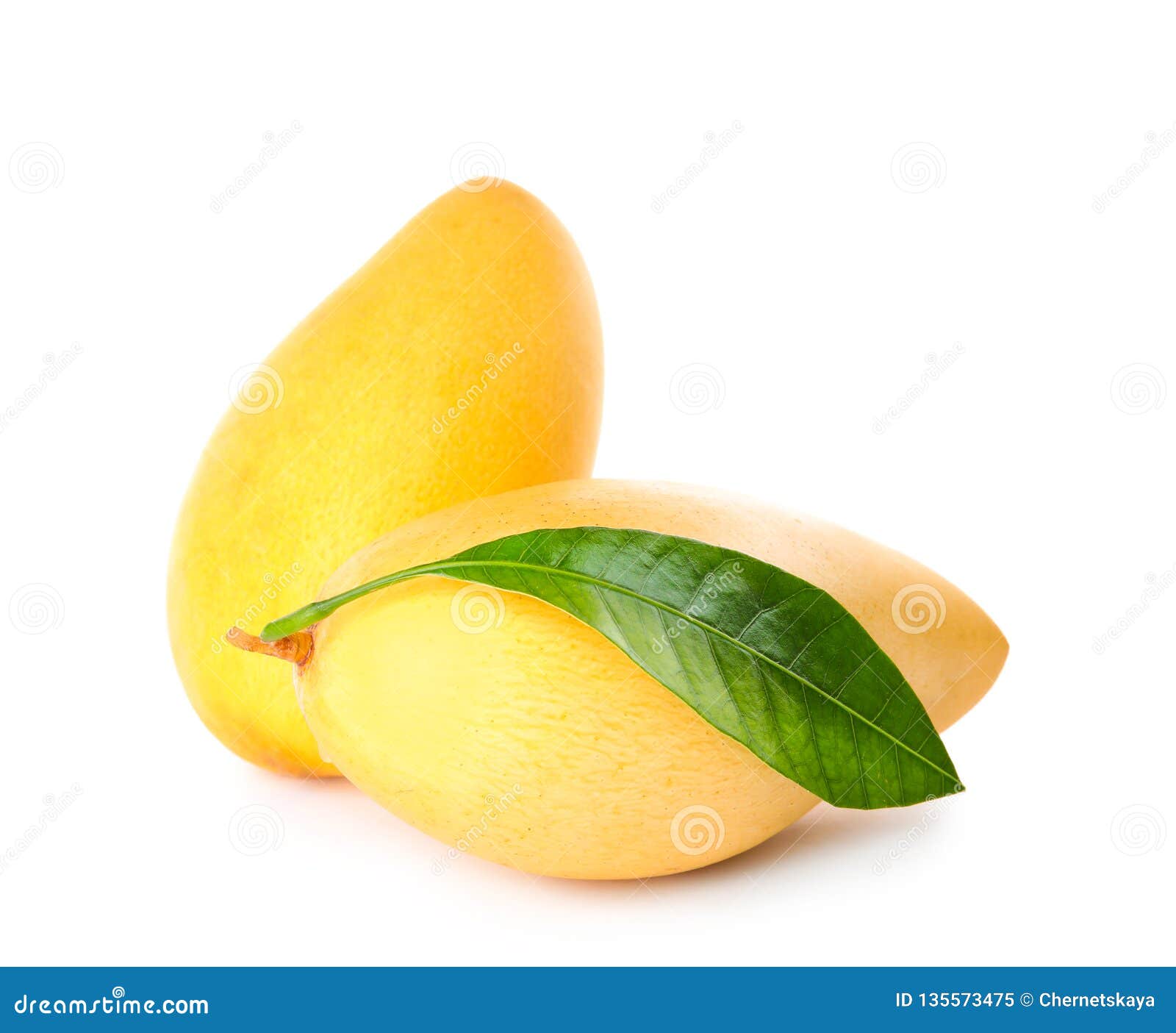 Fresh Ripe Mango Fruits Isolated on White Stock Image - Image of green ...