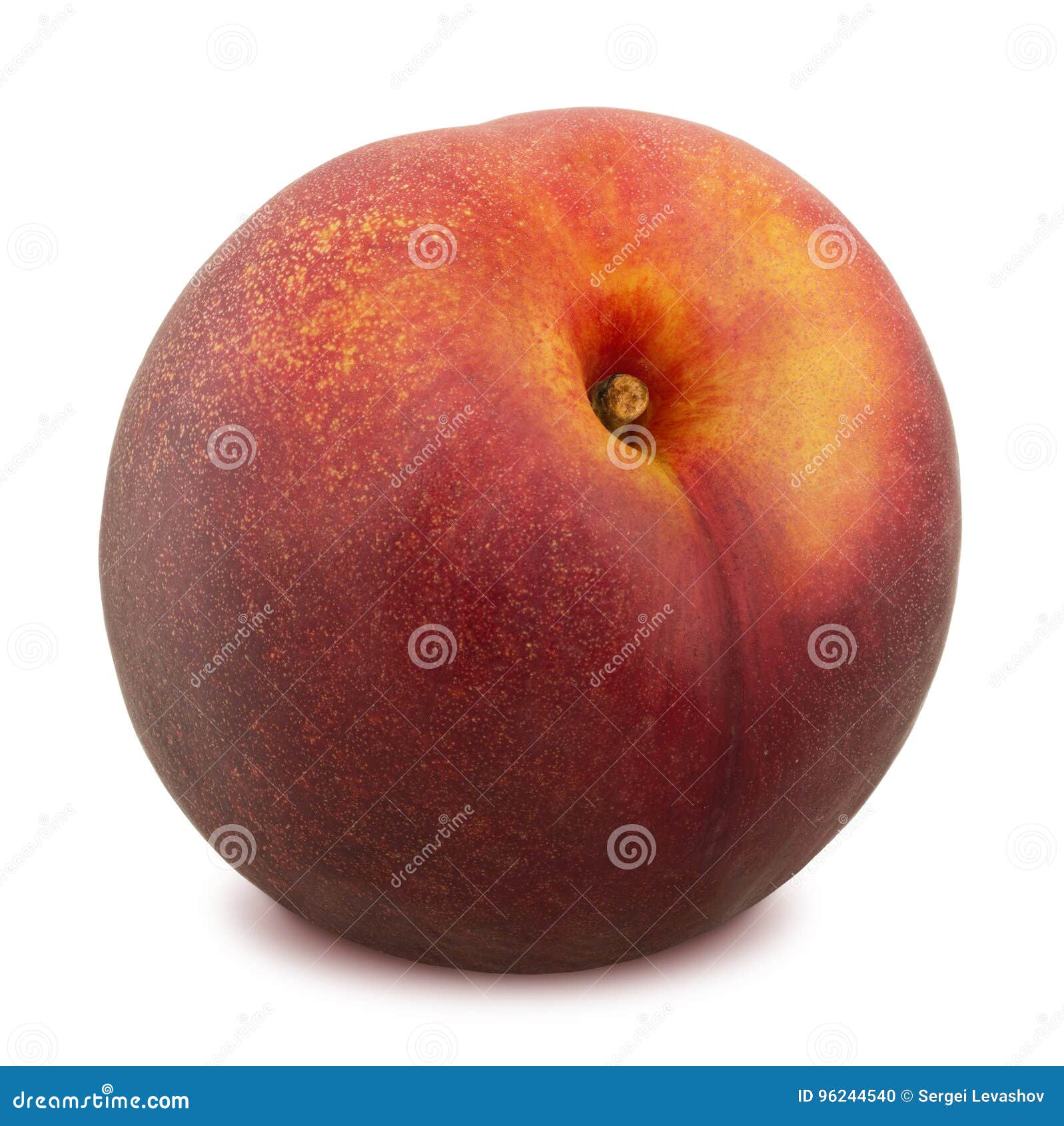 Fresh Ripe Nectarine Isolated on White Background Stock Photo - Image ...