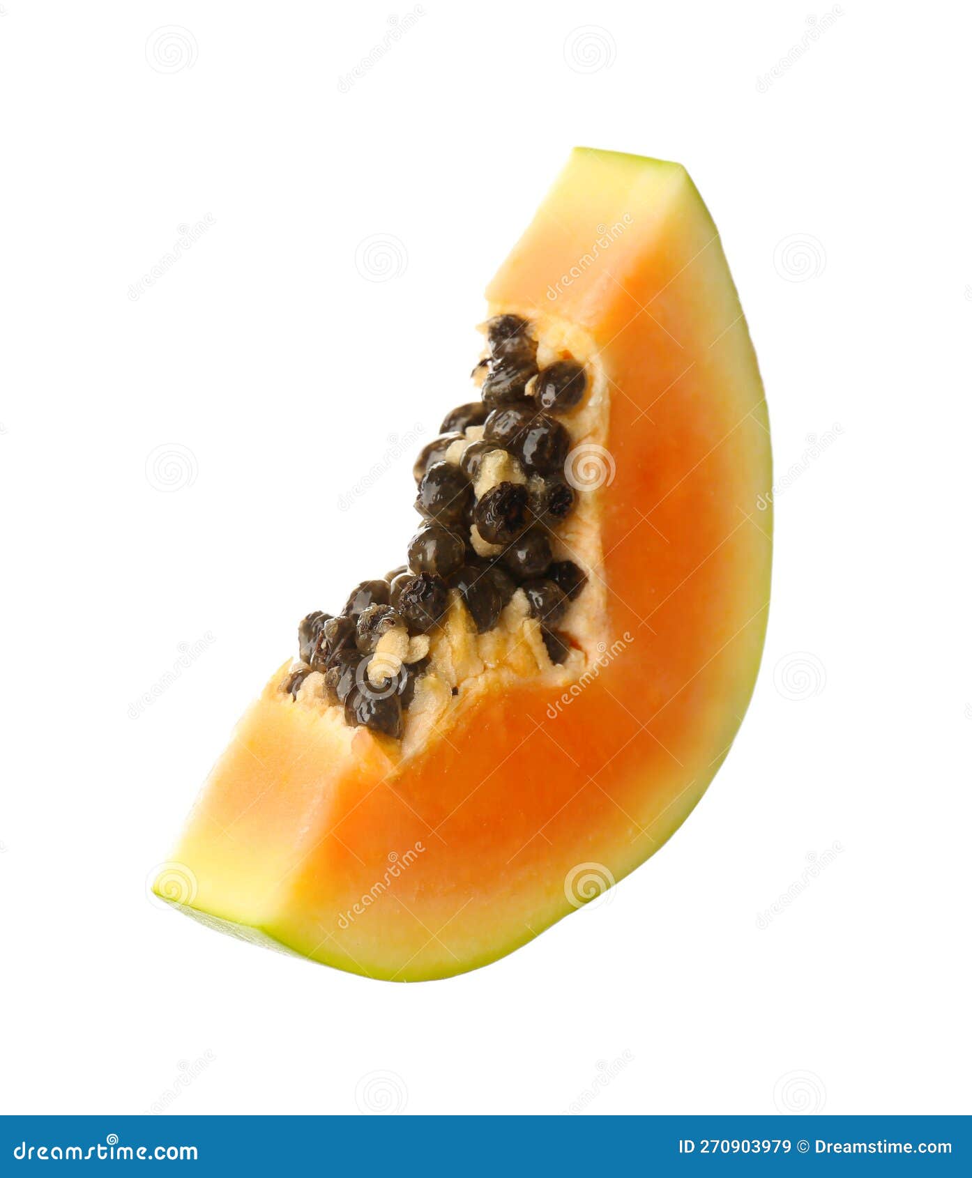 Fresh Ripe Papaya Slice Isolated on White Stock Image - Image of ...
