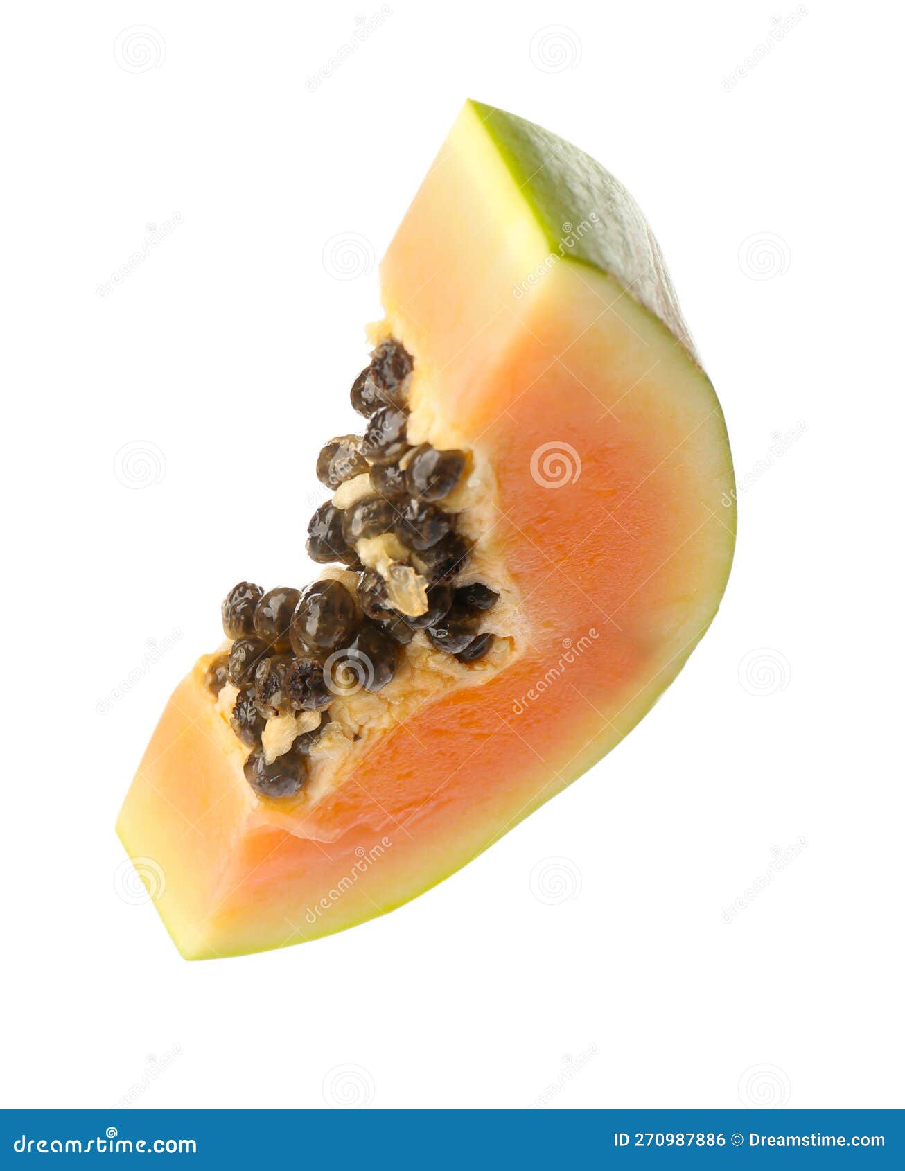 Fresh Ripe Papaya Slice Isolated on White Stock Photo - Image of ripe ...