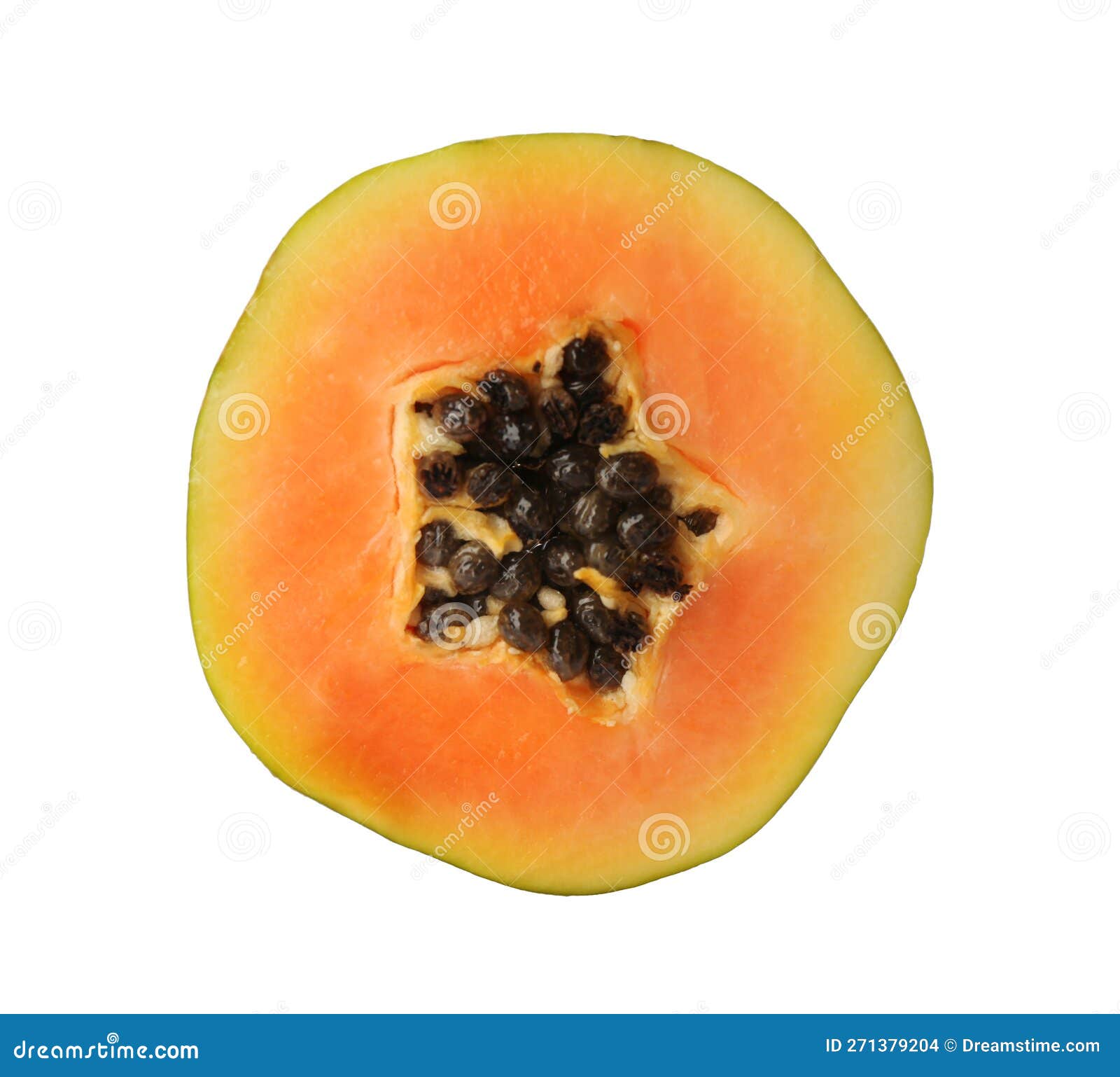 Fresh Ripe Papaya Slice Isolated on White Stock Photo - Image of juicy ...