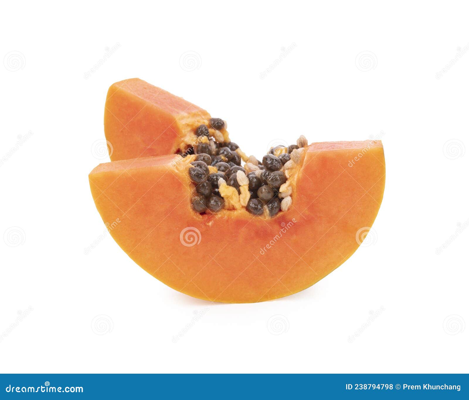 Fresh Ripe Papaya Slices on White Background Stock Photo - Image of ...