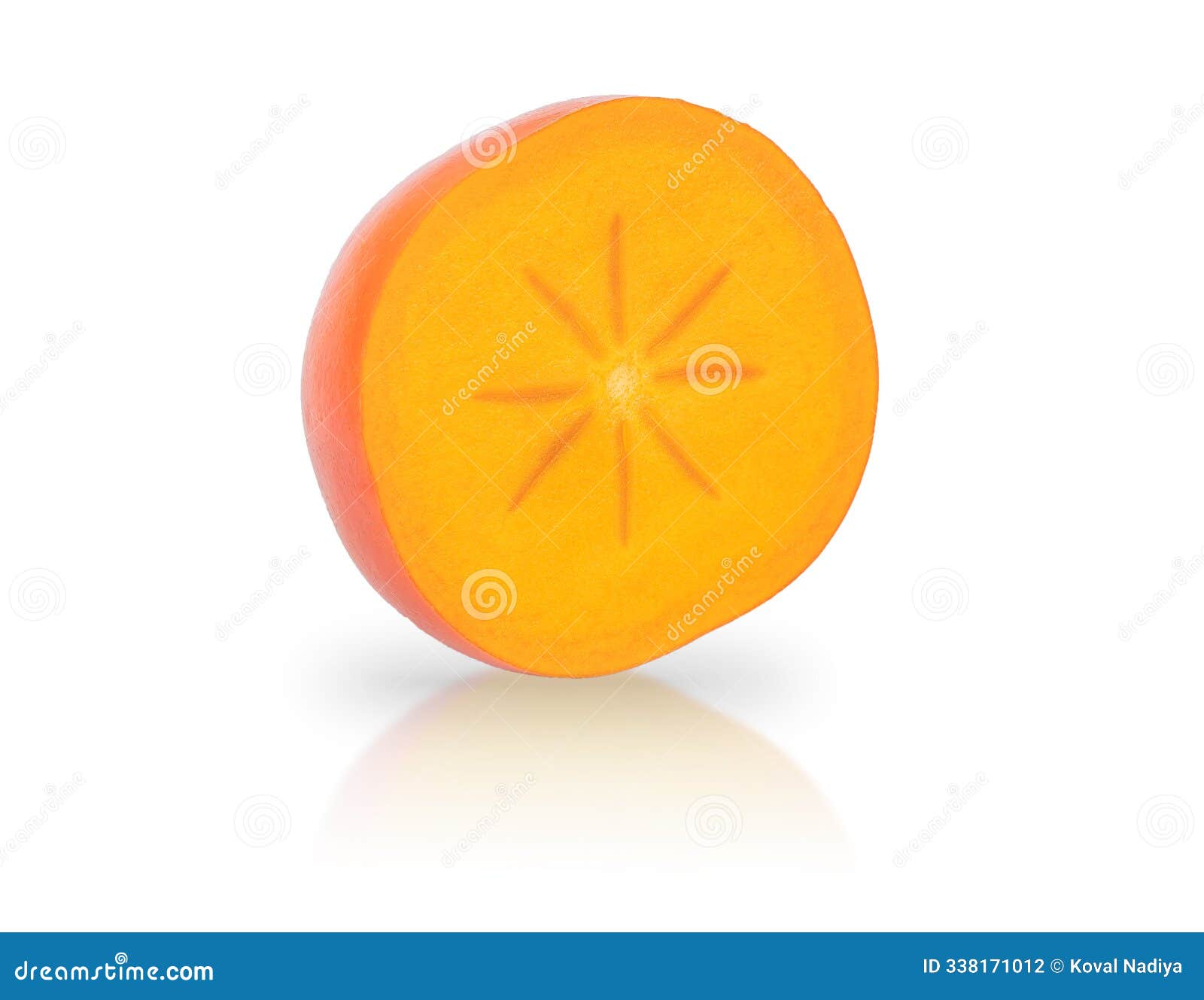 Fresh Ripe Persimmons with Cut of Persimmon Isolated on White ...