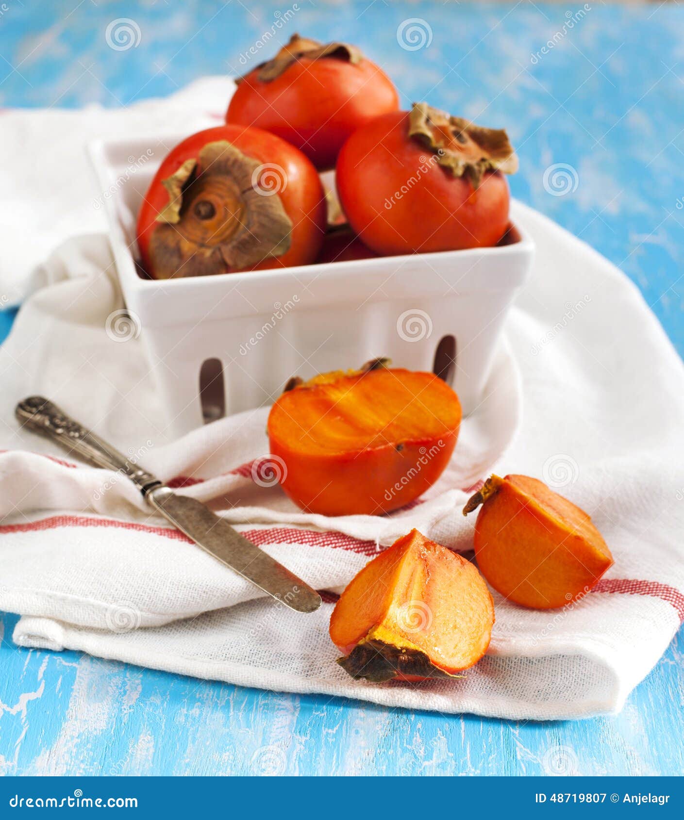 Fresh ripe persimmons stock image. Image of bowl, fresh - 48719807