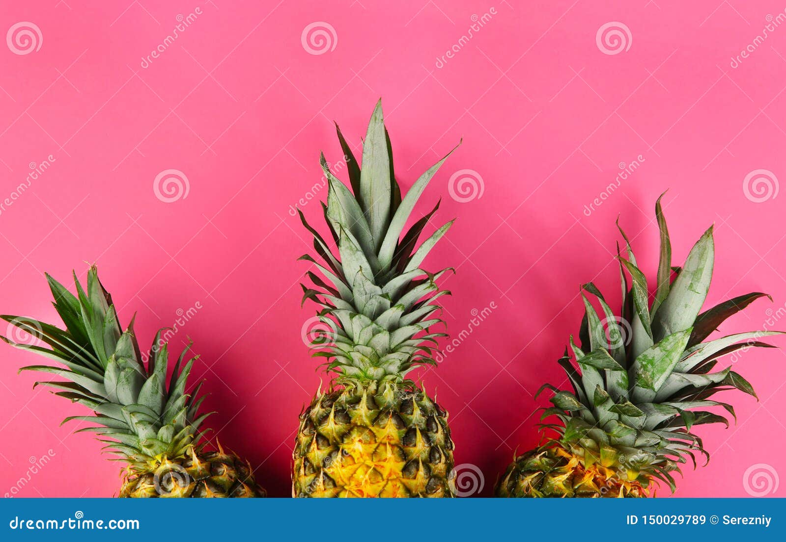 Fresh Ripe Pineapples on Color Background Stock Image - Image of ...