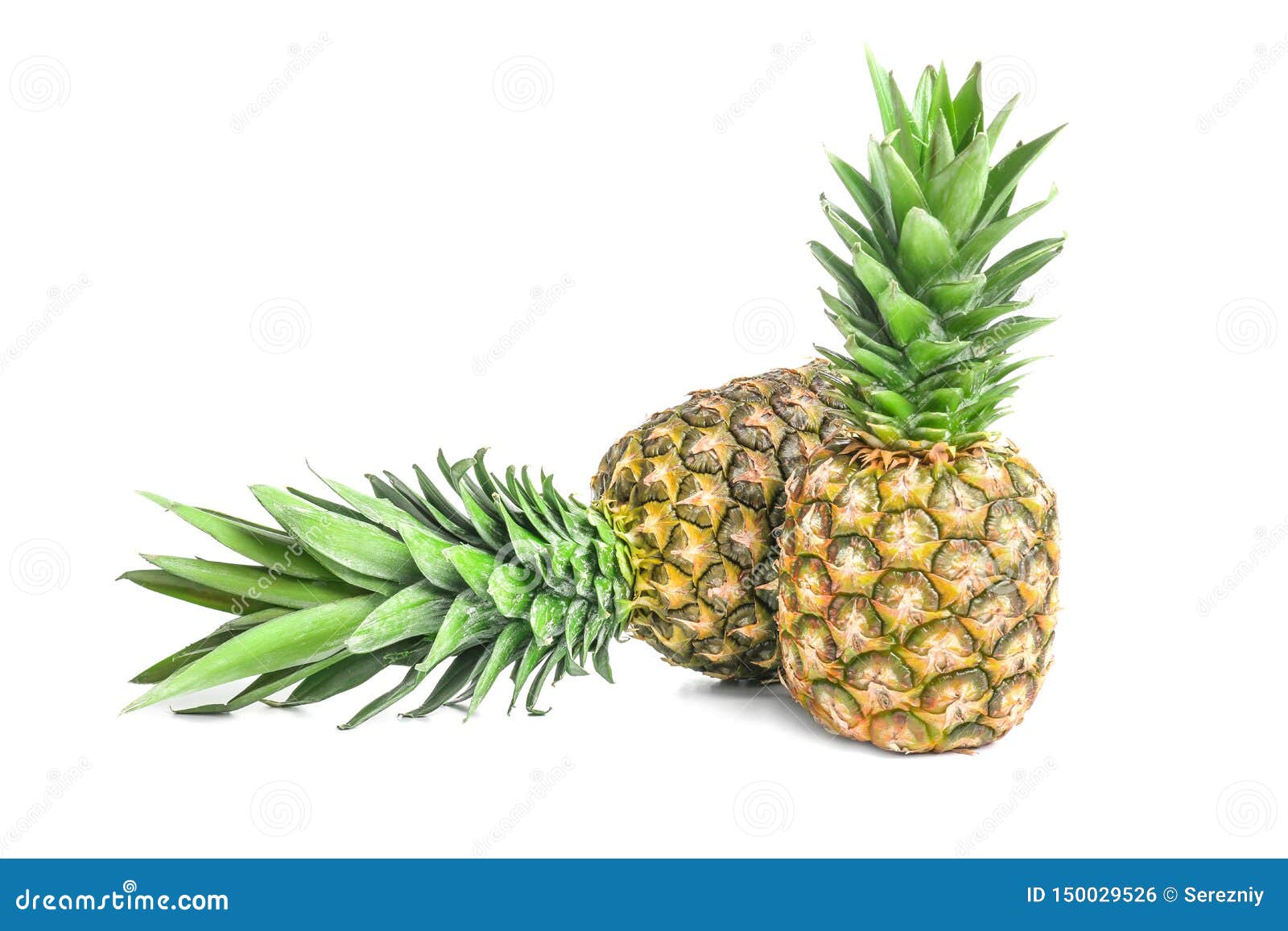 Fresh Ripe Pineapples on White Background Stock Photo - Image of vegan ...